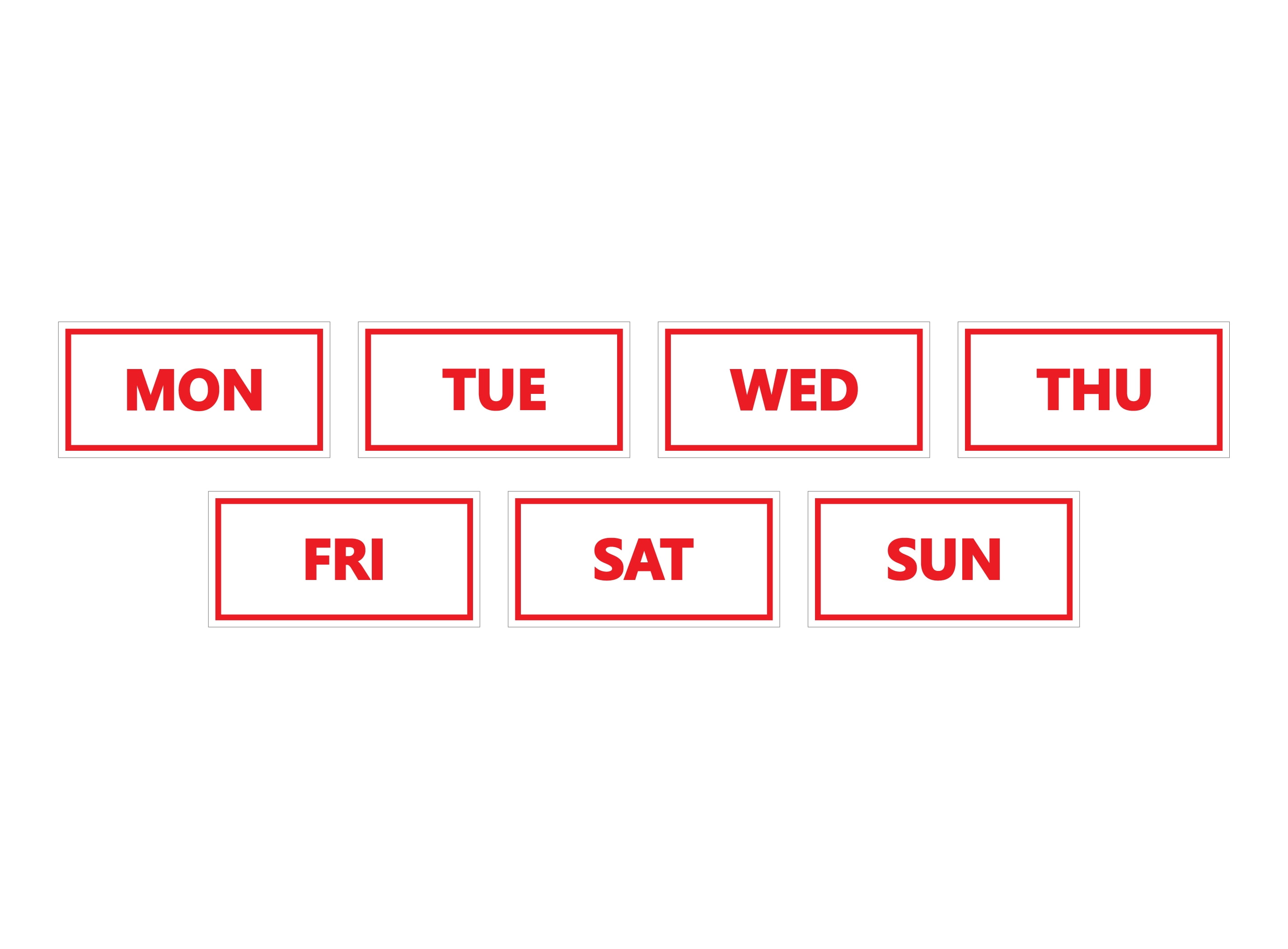 Days of The Week Magnets by DCM Solutions (Red Inverted) - Walmart.com