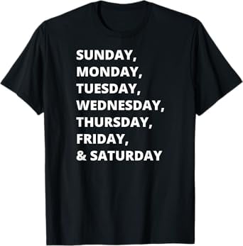 Days of the Week T-Shirt - Walmart.com