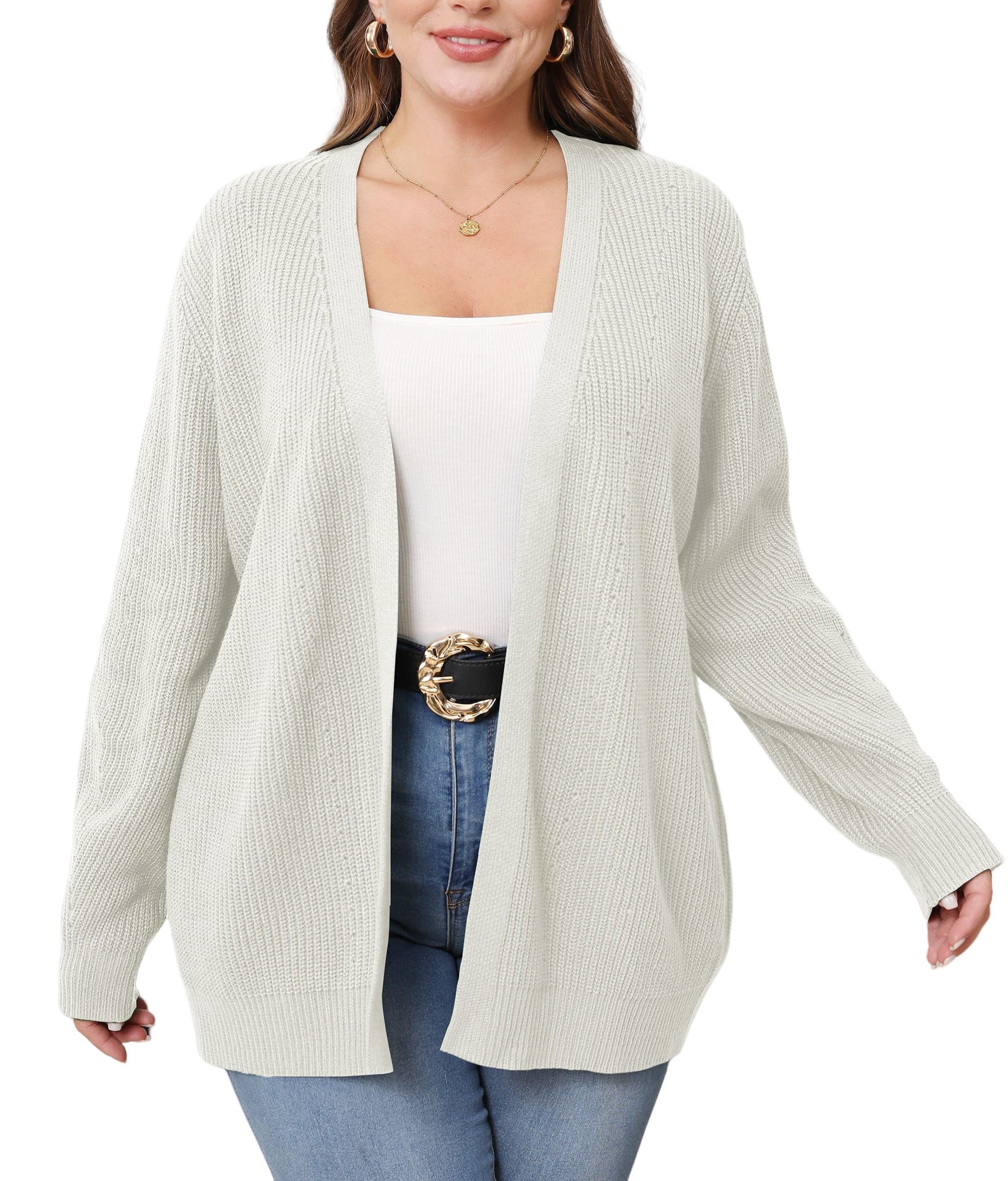 Daystry Fall Winter Womens Open Front Casual Long Sleeve Chunky Cable ...