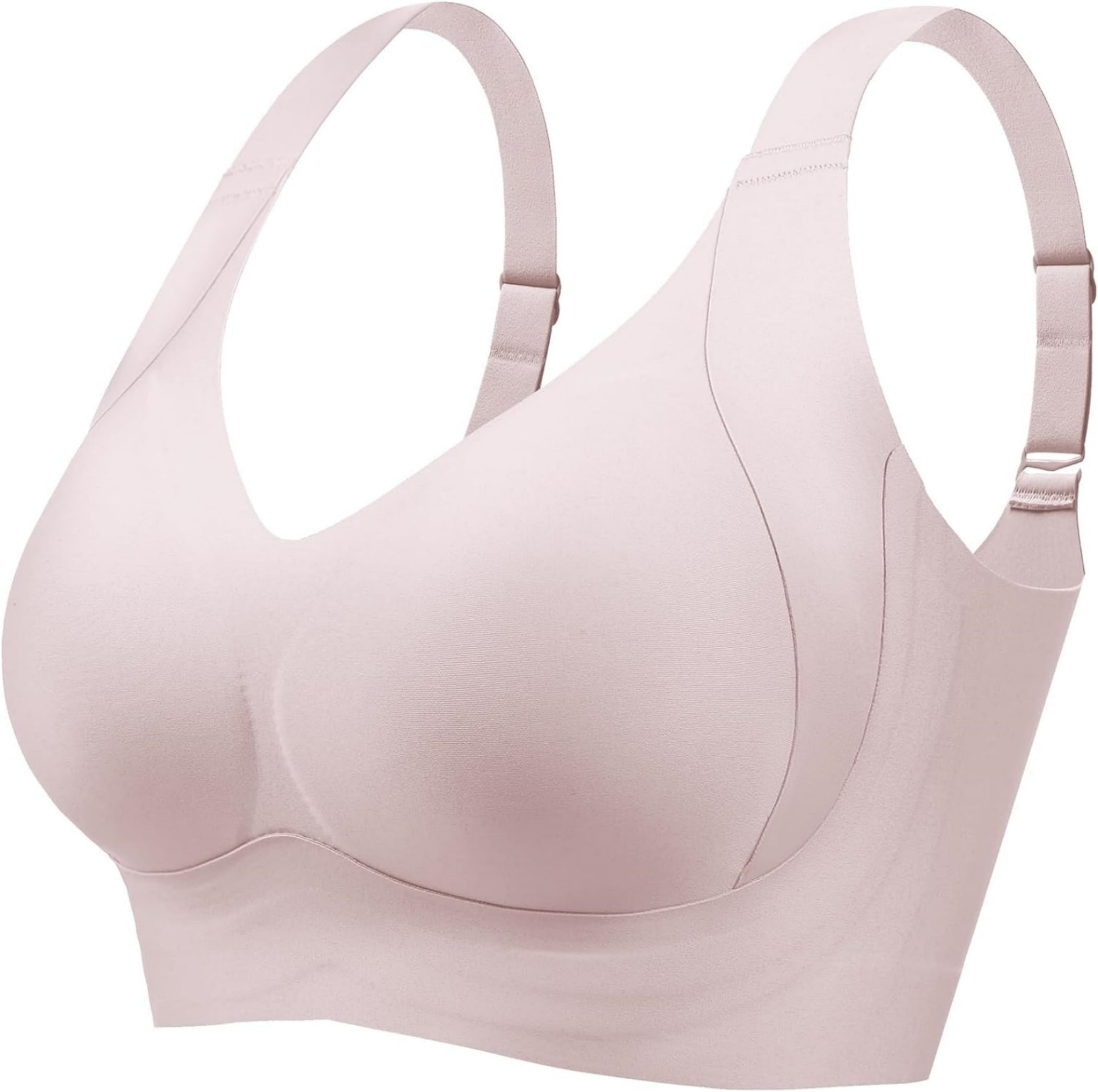 Daystry Plus Size Sleep Bras, Full Coverage Wirefree Everyday Bras for ...