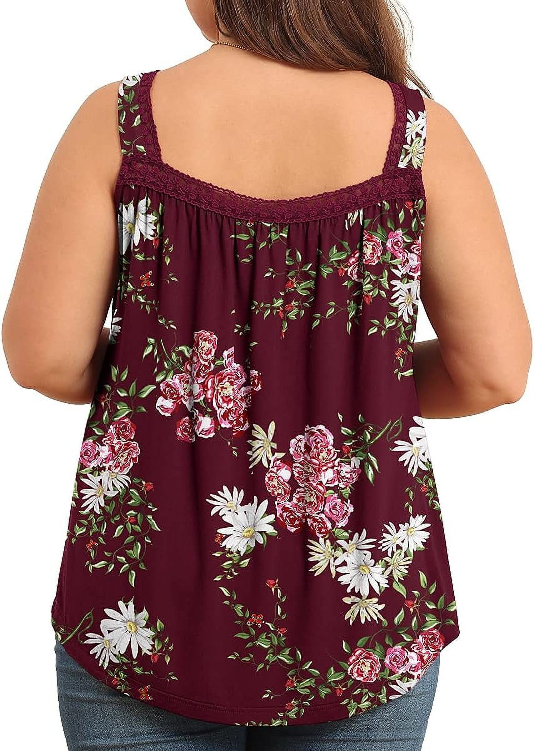 Daystry Plus Size Women's Lace Tank Tops, Loose Fit, Summer, Sleeveless ...