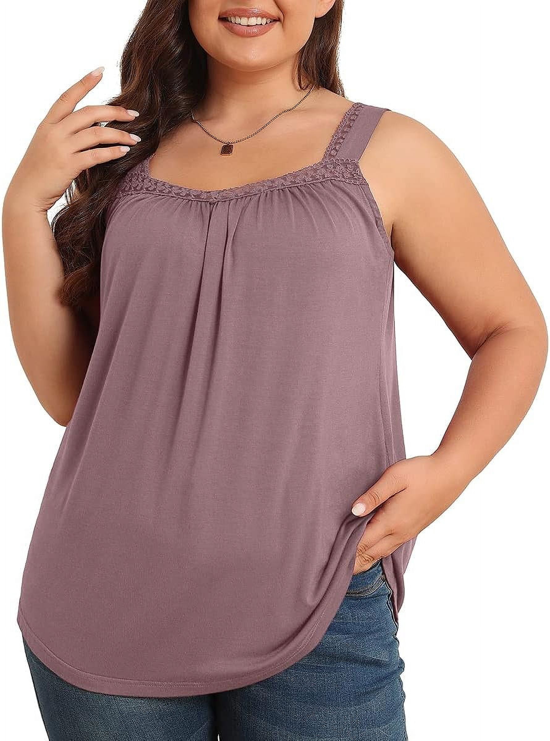 Daystry Plus Size Tank Tops for Women, Lace Sleeveless Summer Tanks ...