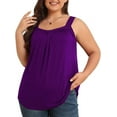 Daystry Plus Size Tank Tops for Women Loose Fit Lace Sleeveless Women's Summer Tanks Purple 3X ...