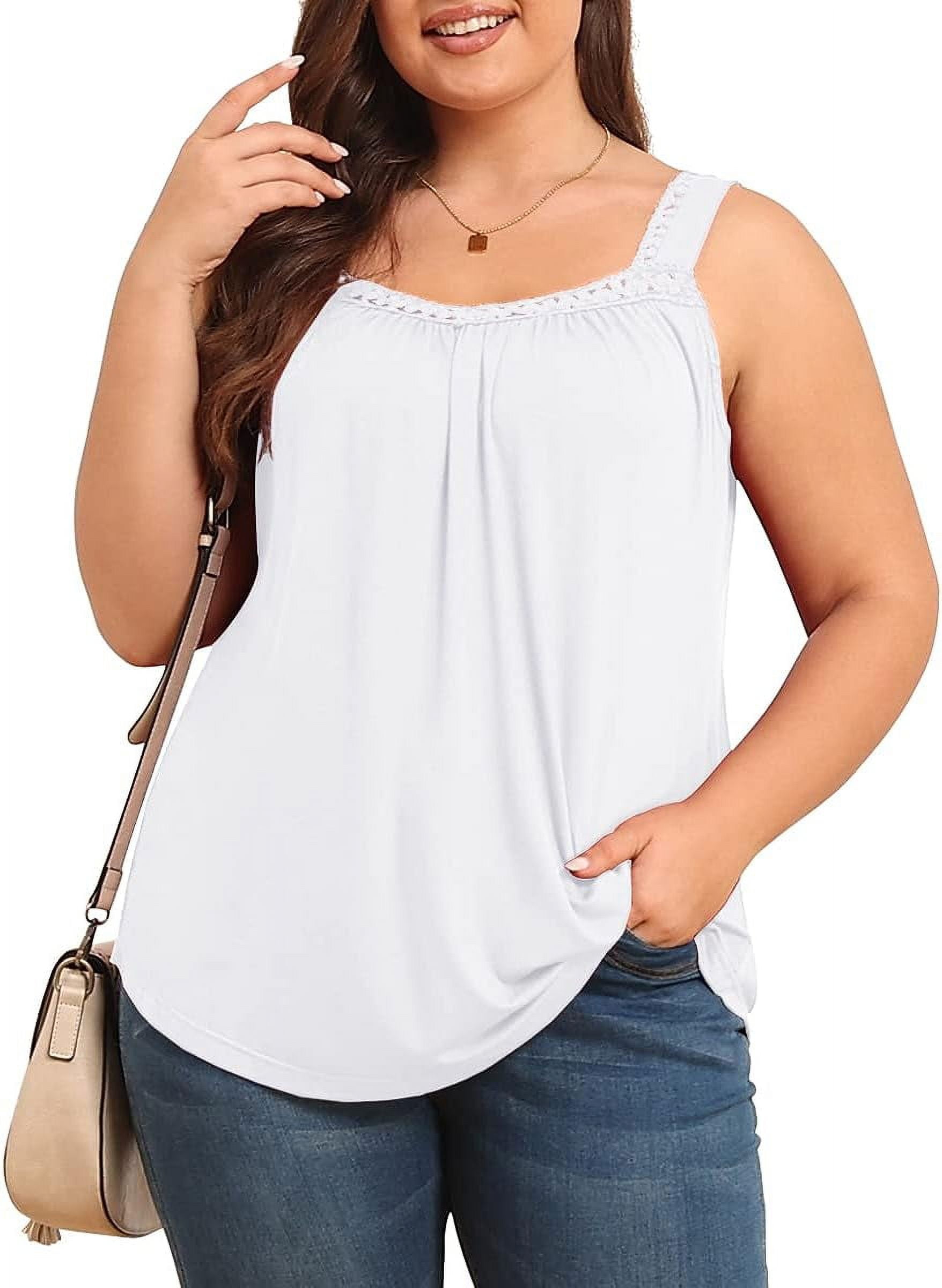 Daystry Plus Size Tank Tops for Women, Loose Fit, Lace Sleeveless ...