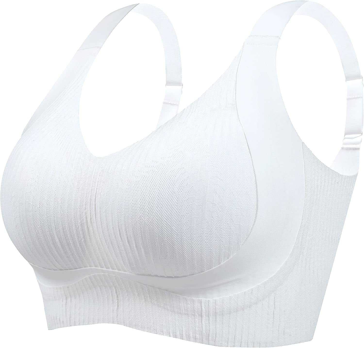 Daystry Plus Size Wirefree Lace Bra for Women Full Coverage No ...