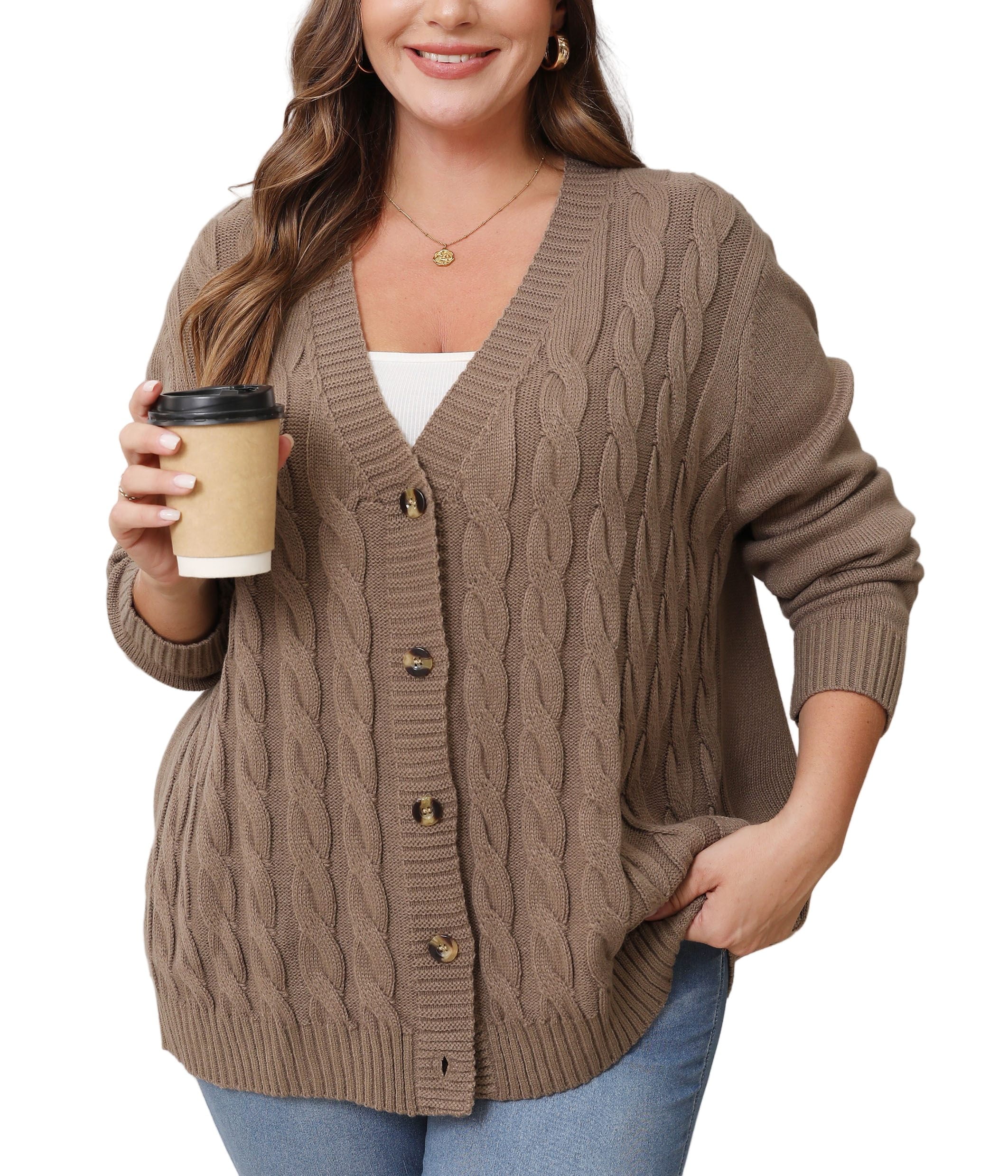 Daystry Women's Fall Winter Long Sleeve Chunky Cable Knit Sweater Open ...