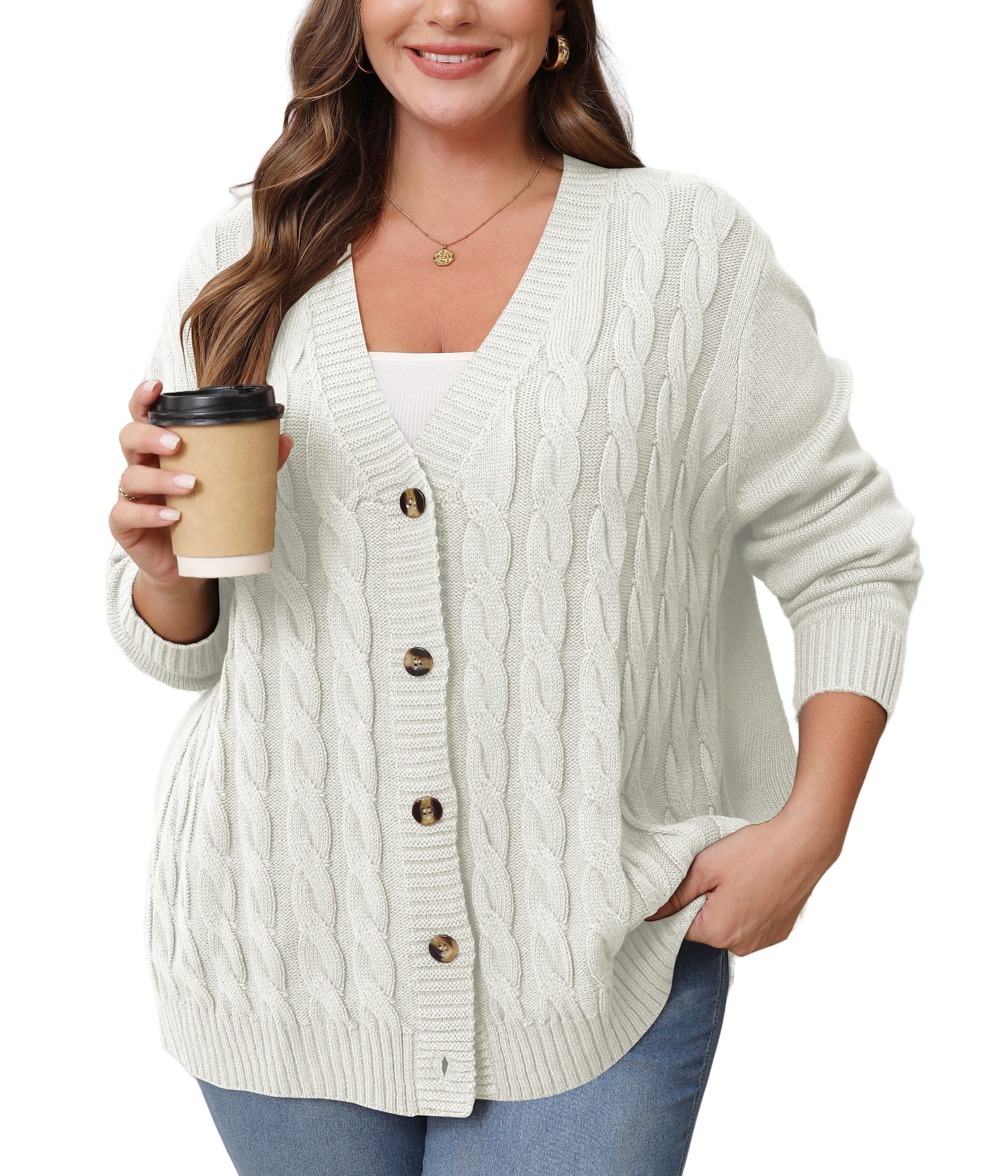 Daystry Women's Fall Winter Long Sleeve Chunky Cable Knit Sweater Open ...