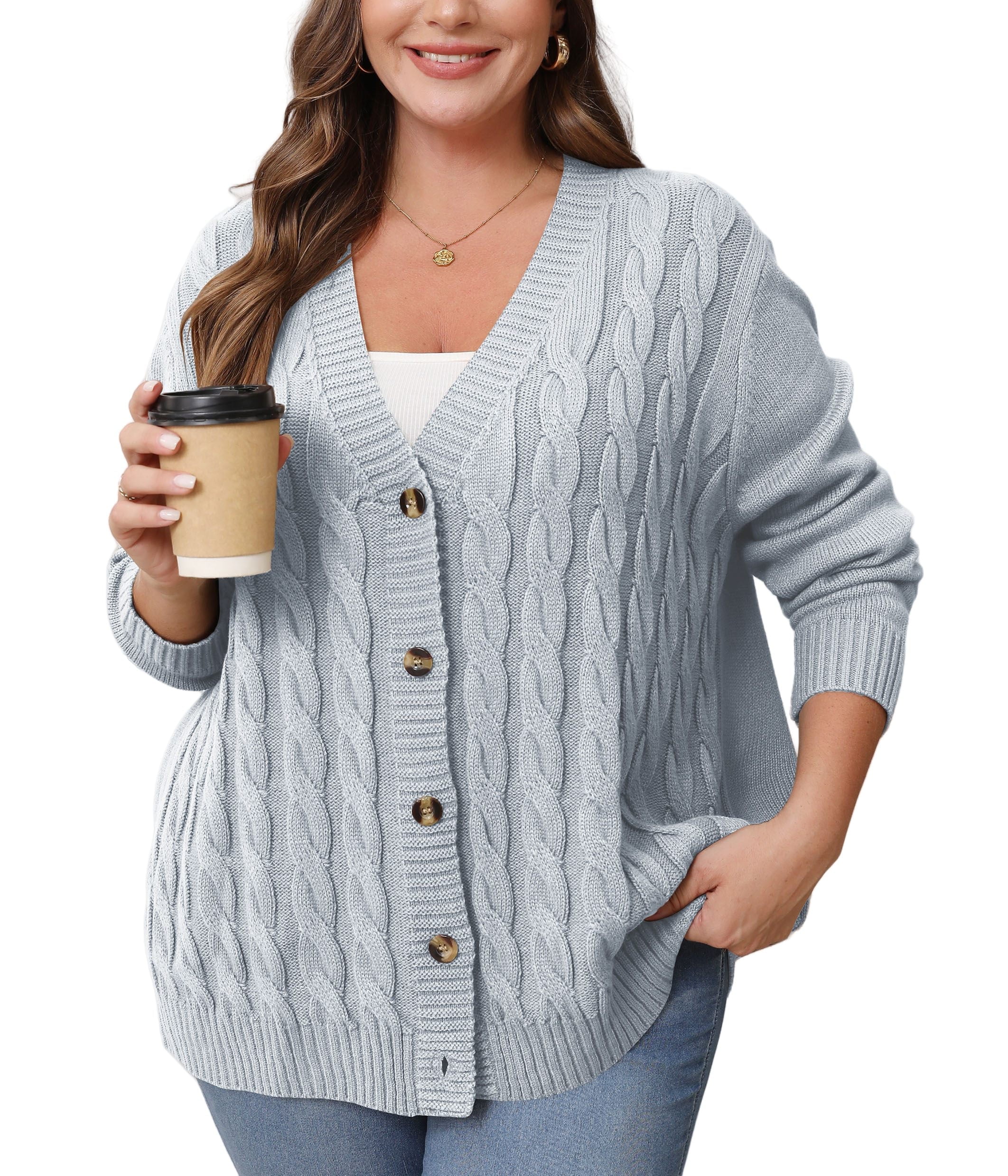 Daystry Women's Fall Winter Long Sleeve Chunky Cable Knit Sweater Open ...