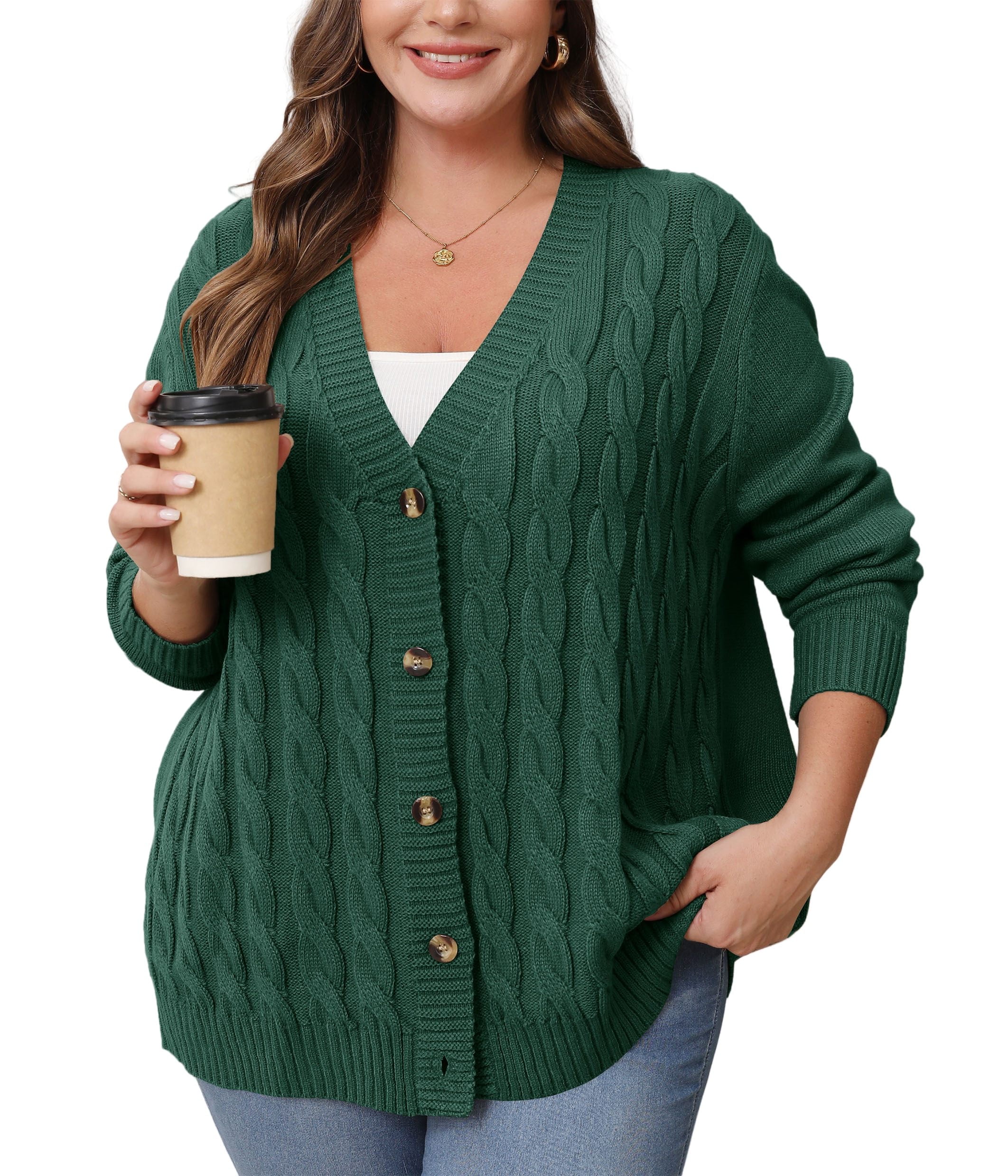 Daystry Women's Fall Winter Long Sleeve Chunky Cable Knit Sweater Open ...