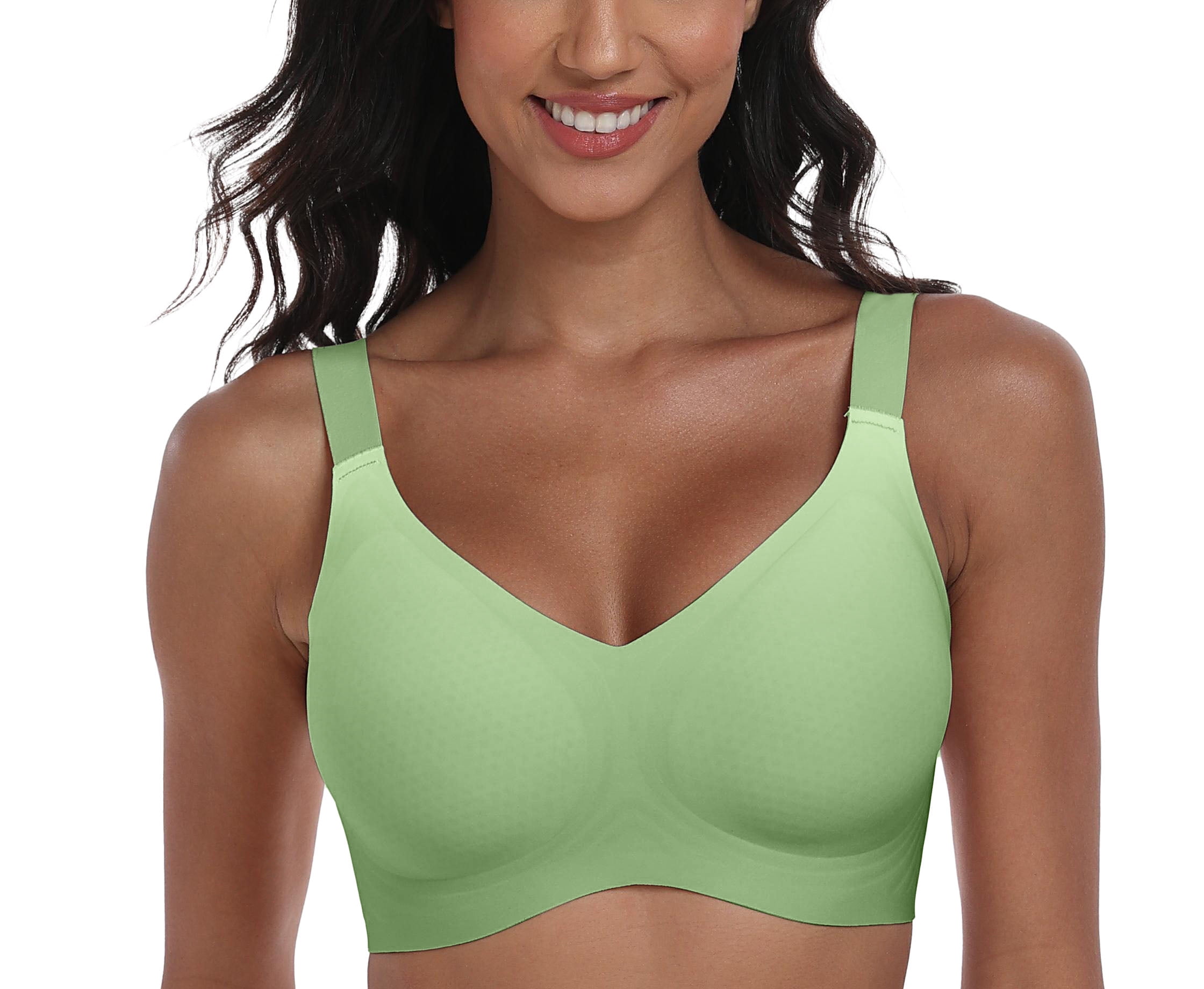 Daystry Womens Wireless Bras No Underwire Push Up Bra Comfort Seamless Supportive Full Coverage ...