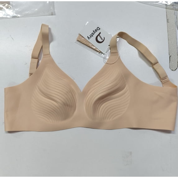 Daystry Womens Wireless Stripe Bras No Underwire Push Up Bra Comfort ...