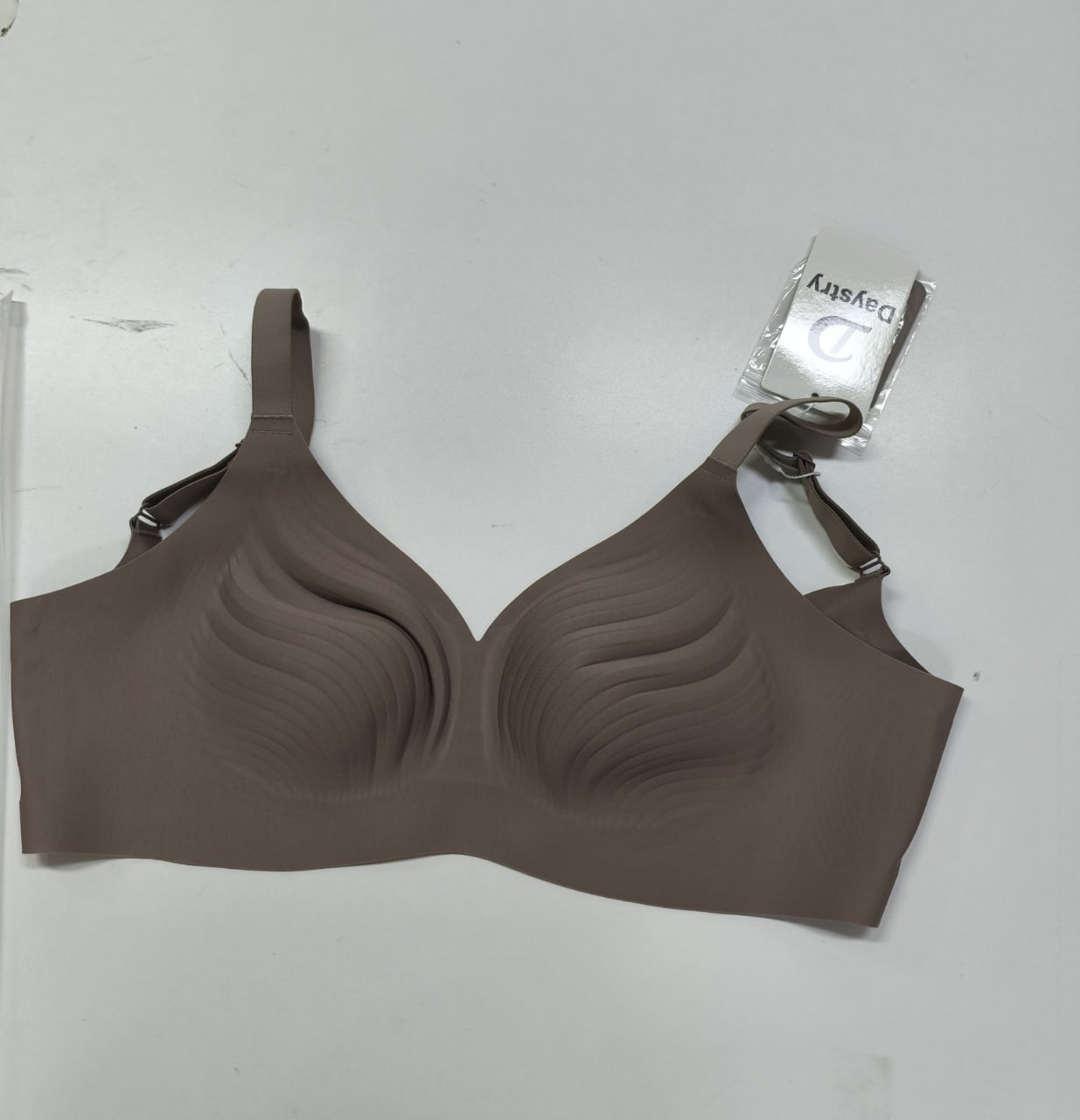 Daystry Womens Wireless Stripe Bras No Underwire Push Up Bra Comfort ...