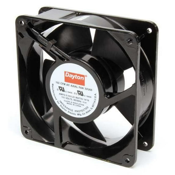 Dayton Axial Fan, Square, 115V AC, 1 Phase, Cast Aluminum, 4 11/16 in W ...