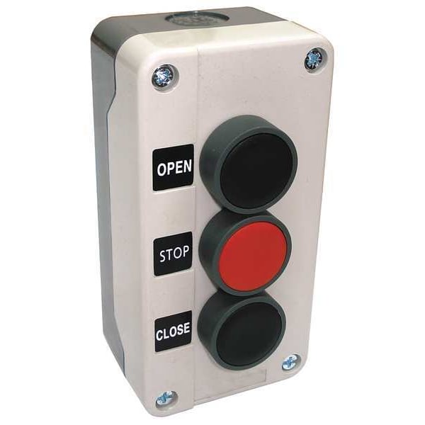 Dayton Control Station, 3 Push Buttons, Blk/Red 32W271 - Walmart.com