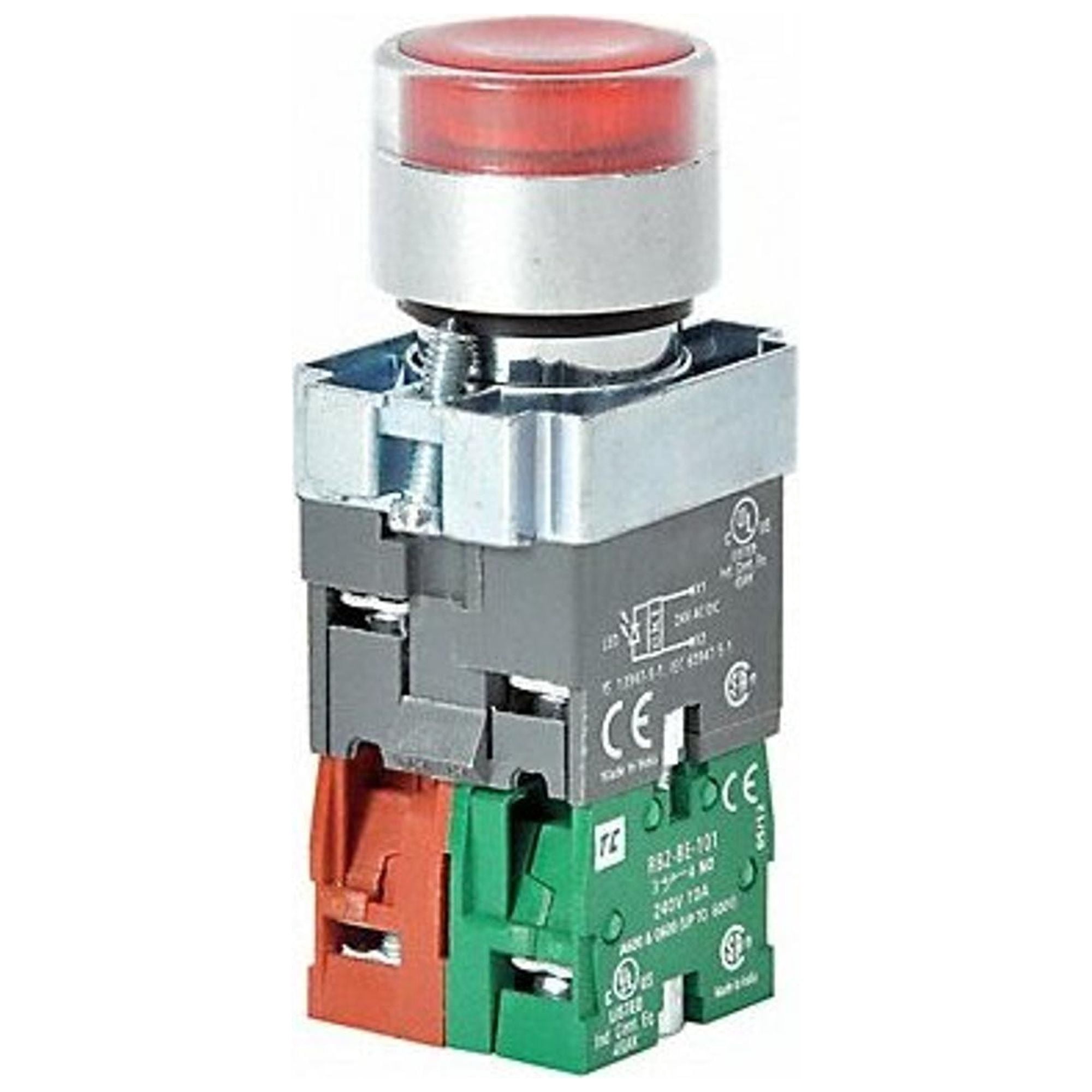 Dayton Illuminated Push Button, 22 mm, 1NO/1NC, Red 30G202 - Walmart.com