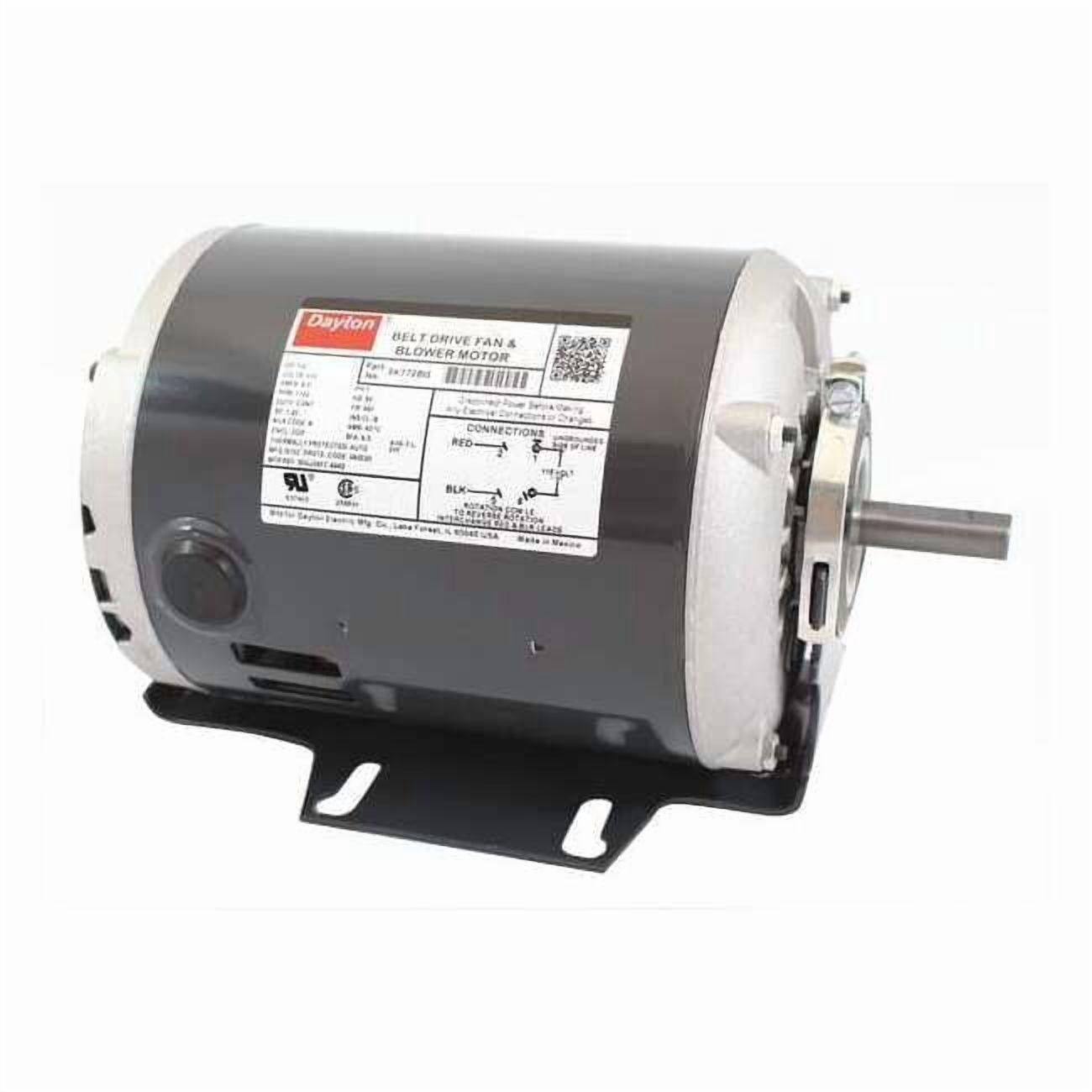 Split-Phase Belt Drive Motor, 1/2 HP, 48Y Frame, 115V AC Voltage, 1,725 ...