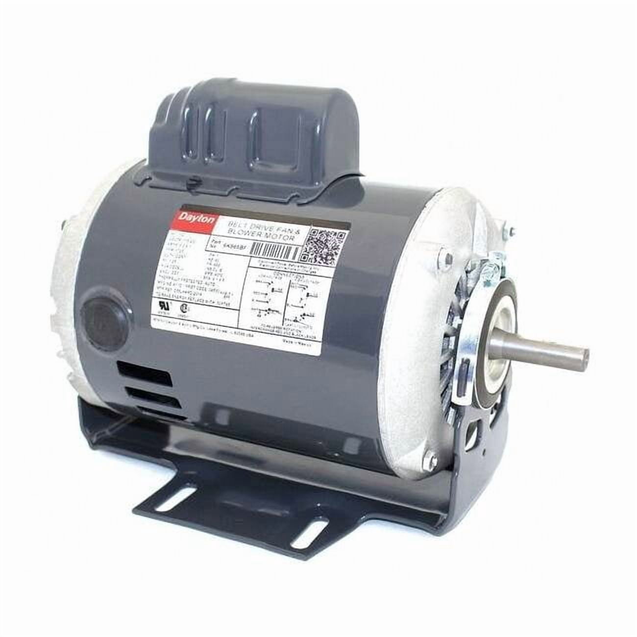 Capacitor-Start Belt Drive Motor, 1/2 HP, 115/230V AC Voltage, 48Z ...