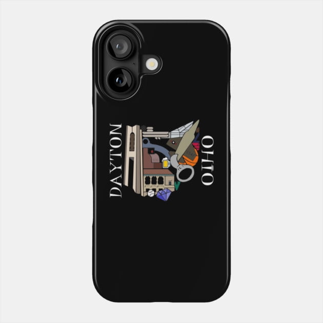 Dayton Ohio Themed Protective Case for iPhone 11,12,13,14,15,16,17 ...