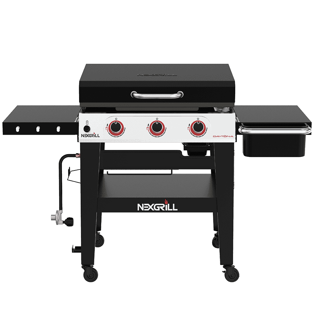 Daytona 3-Burner Propane Gas Grill 30 in. Flat Top Griddle in Black ...
