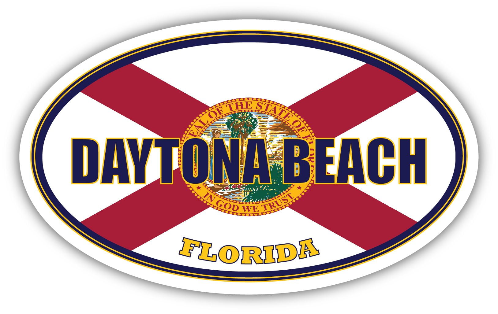 Daytona Beach City Florida State Flag | FL Flag Volusia County Oval ...