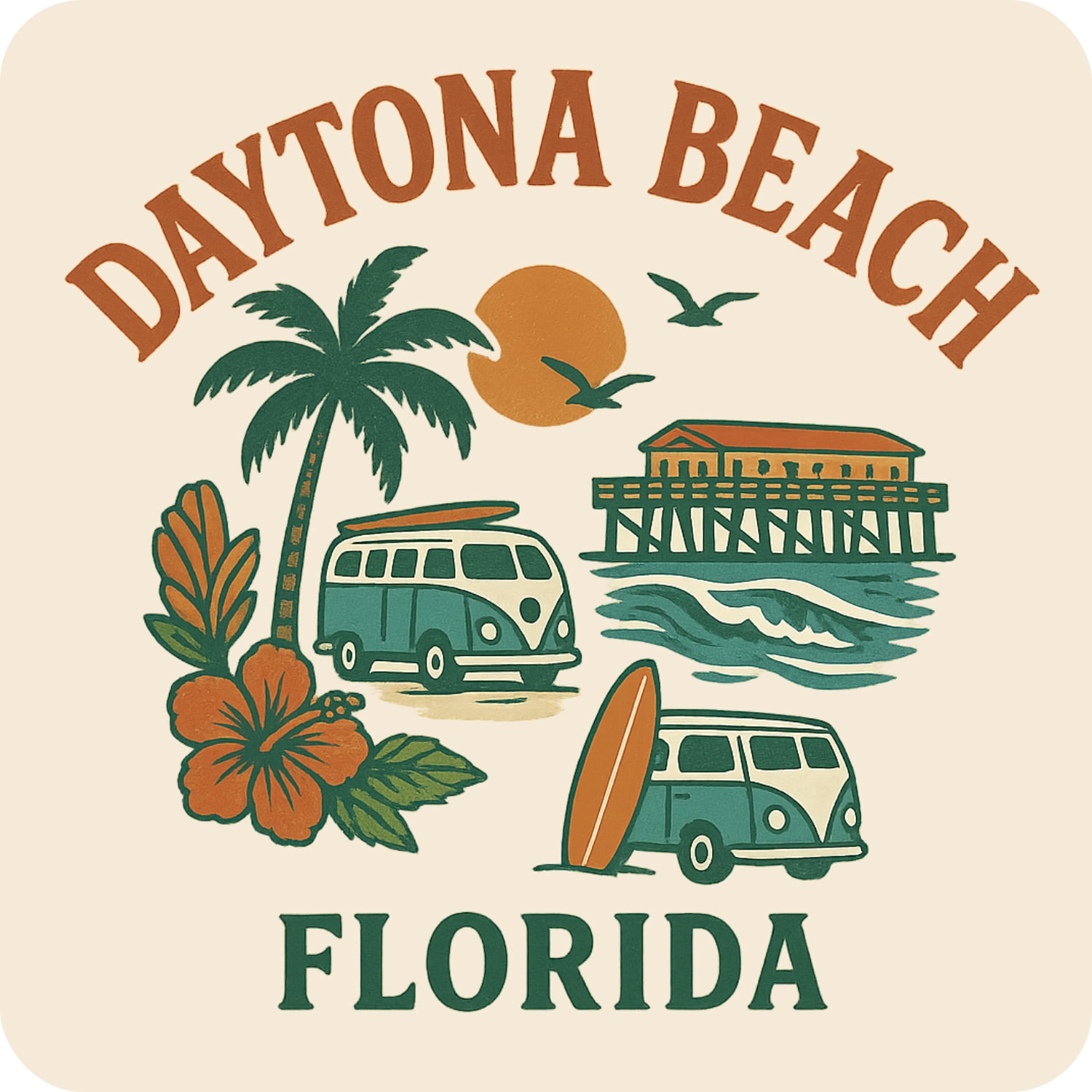 Daytona Beach Florida Keepsakes Souvenir Vinyl Sticker – Destination ...