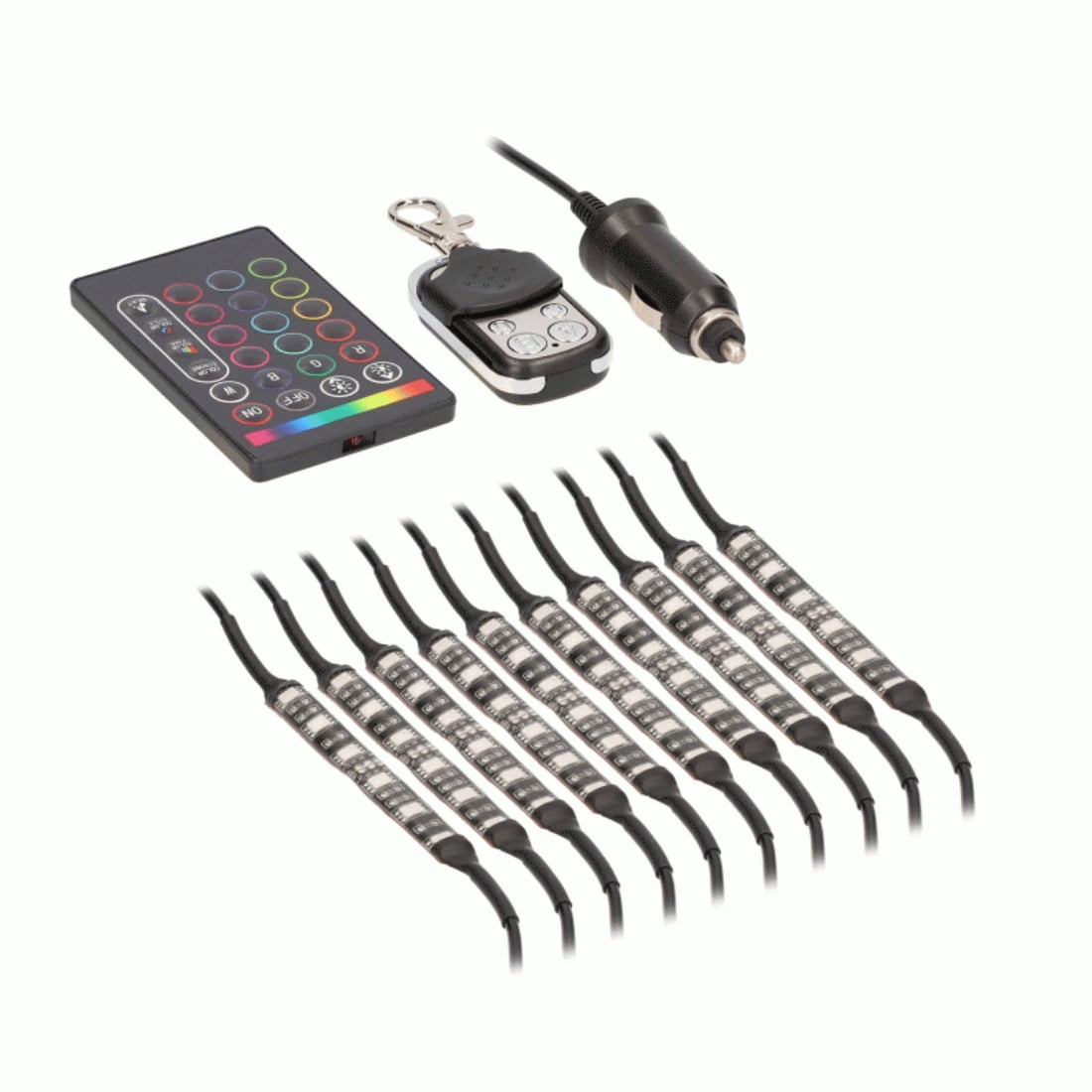 Metra DL-RGBK2 RGB LED 10 Pieces 4" Strip Kit - 2 Remote Types ...