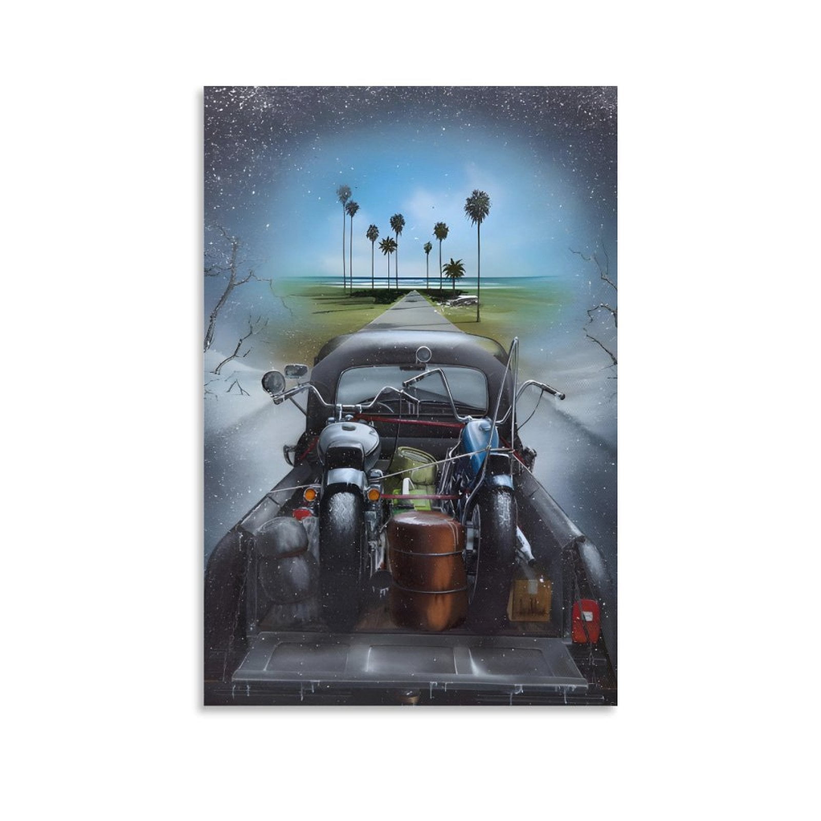 Daytona Run Motorcycle Rider Poster David Mann Picture Print Wall Art ...