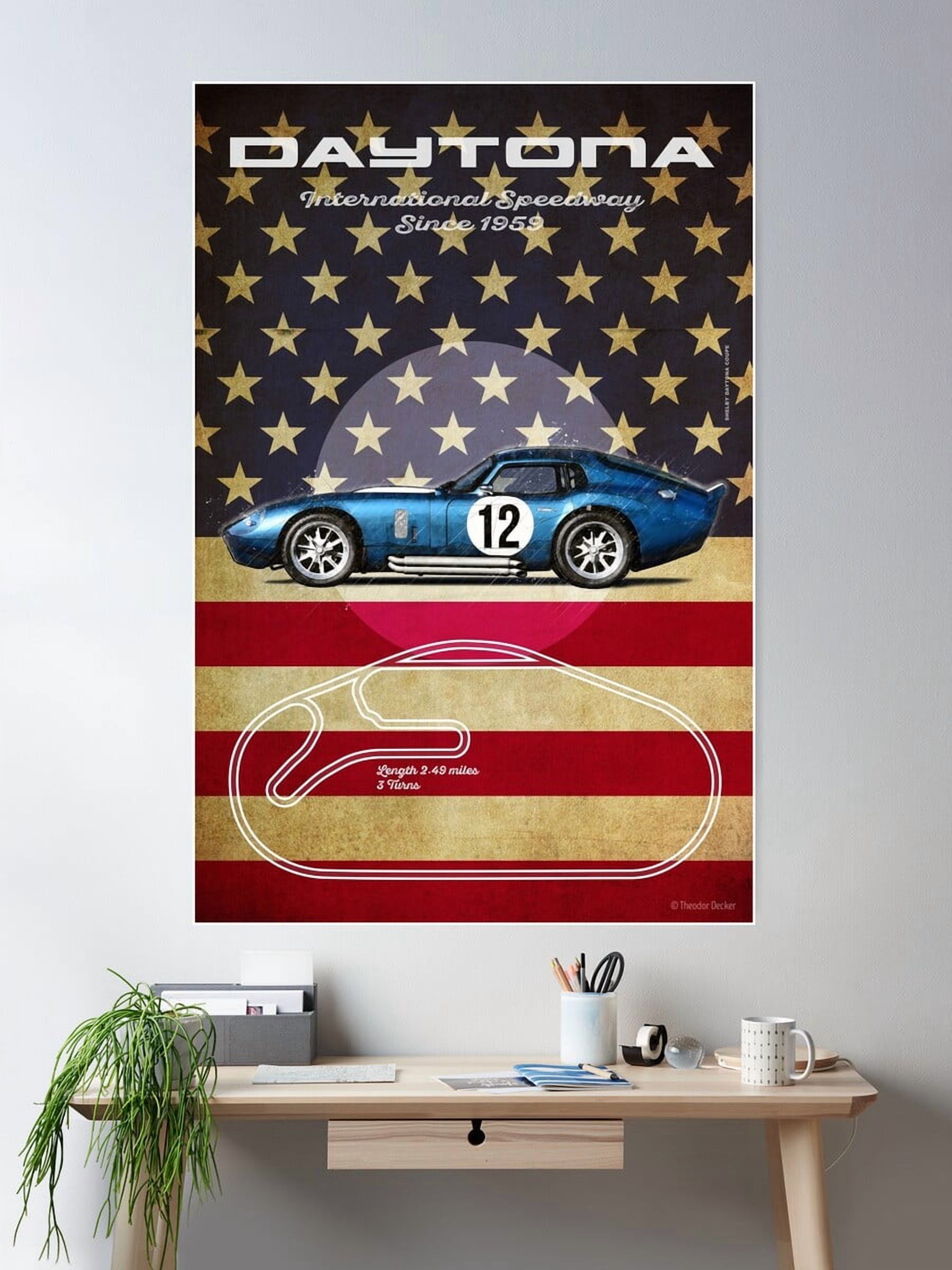 Daytona Vintage Poster Wall Art Modern Wall Decor For Living Room ...