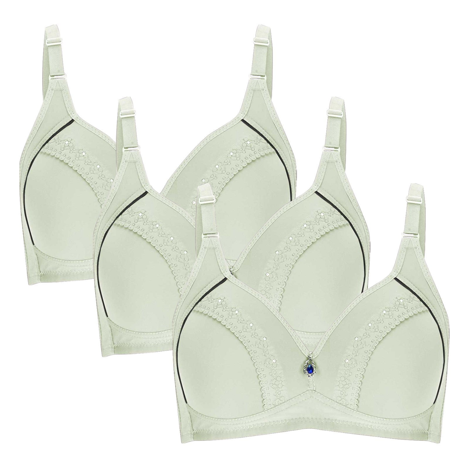 Dazajoo 3 Pack Full Figure Everyday Bras for Women Wireless Push up ...
