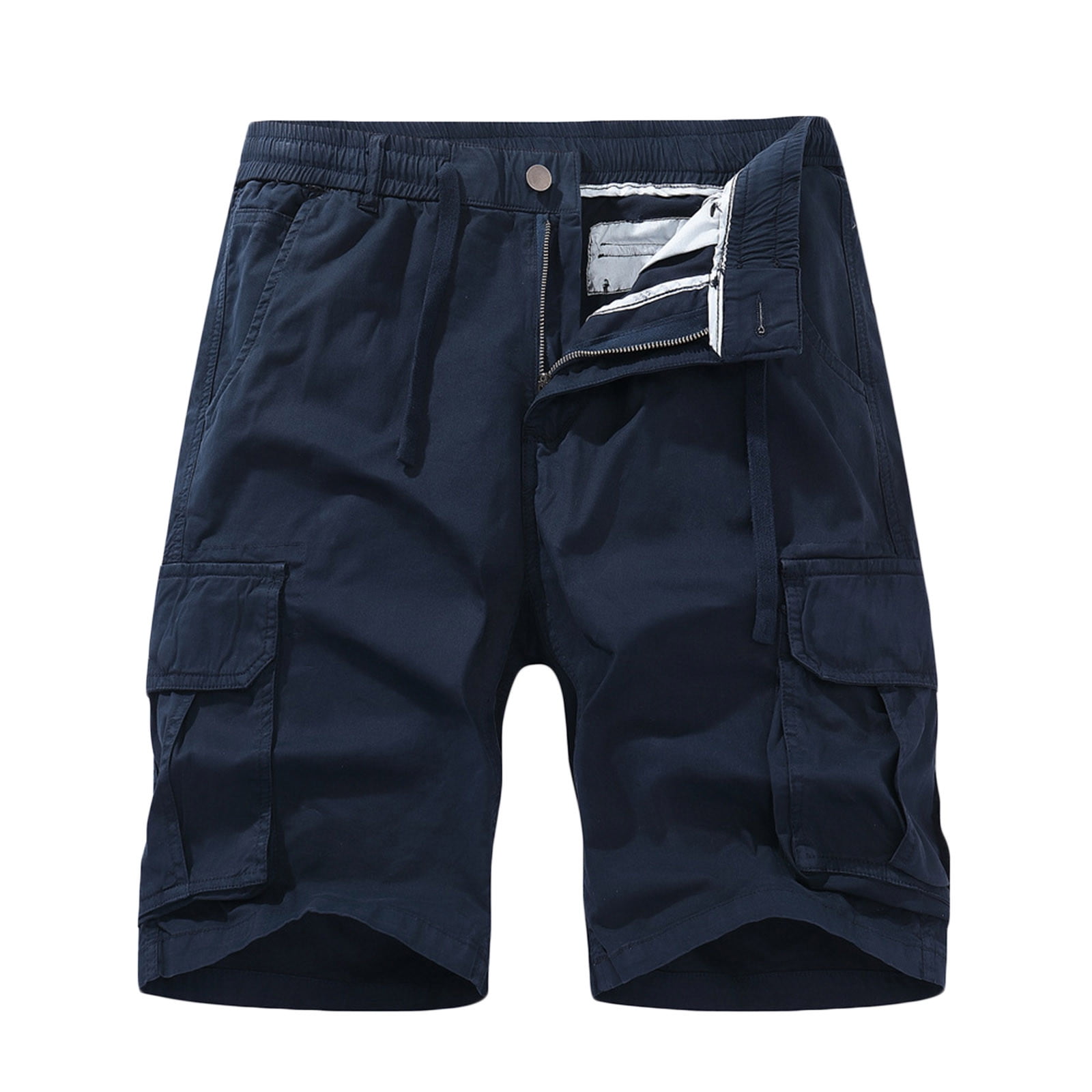Dazajoo Classic Cargo Shorts for Men Trendy Zipper Button Multi Pockets ...