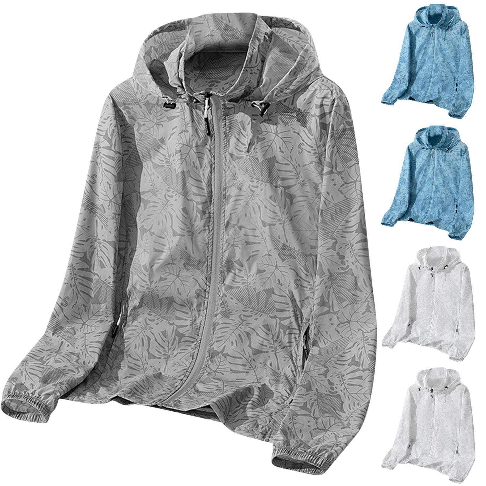 Dazajoo Hooded Rain Jacket Women Waterproof Sun Protection Quick Dry ...