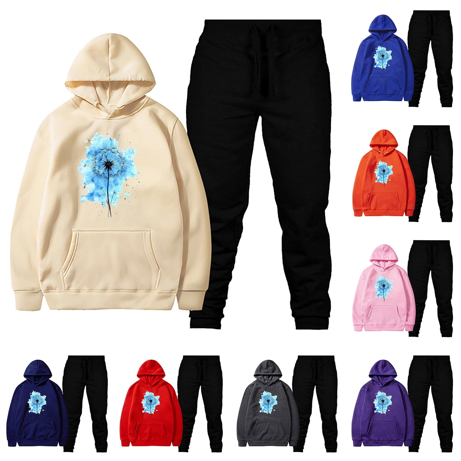 Dazajoo Cute Womens Sets 2 Piece Outfits Valentine's Day Heart Graphic ...