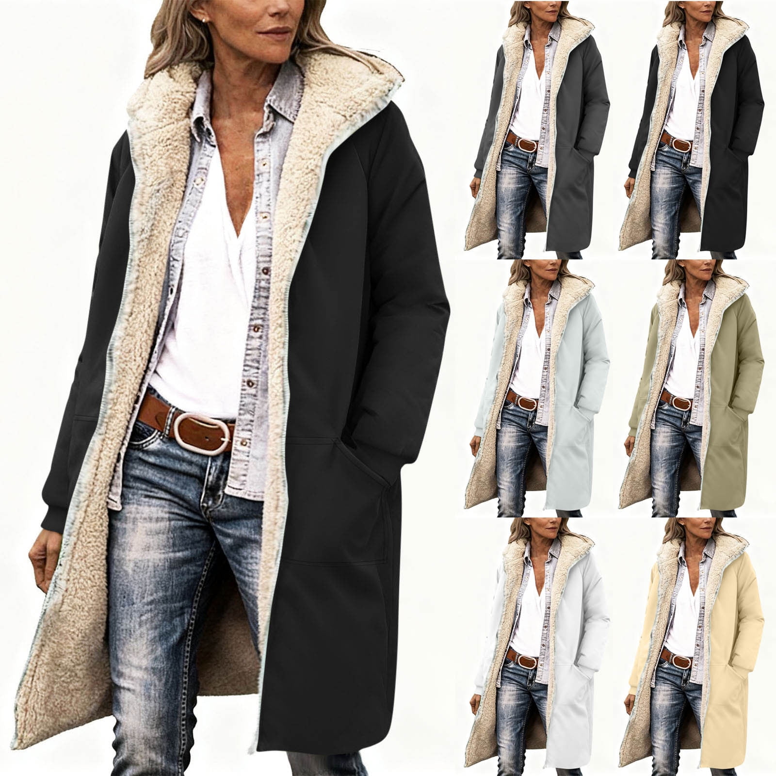 Dazajoo Long Puffer Jacket Womens Winter Reversible Padded Down Jackets ...