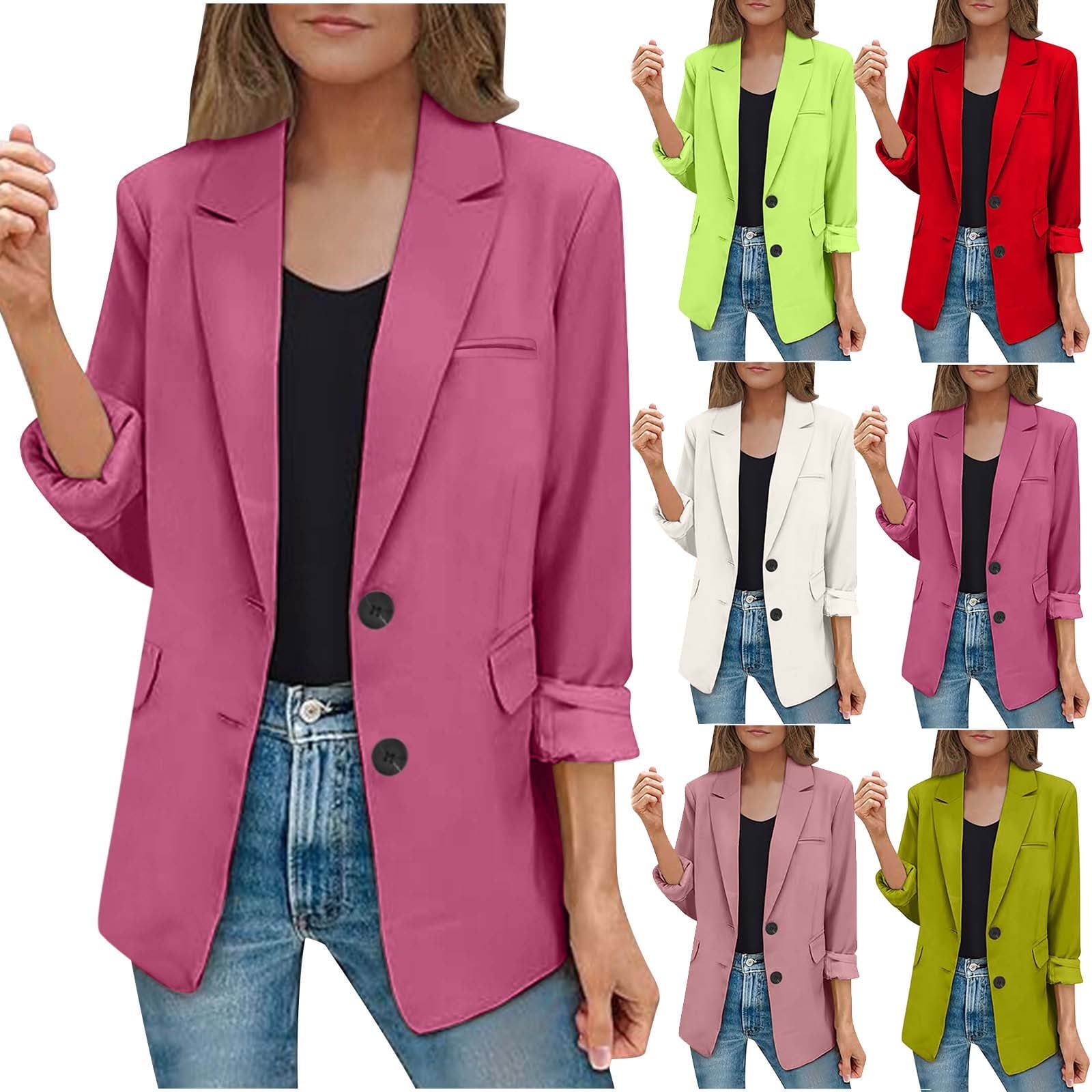 Dazajoo Women's 2024 Fall Business Casual Blazers Long Sleeve Notch ...