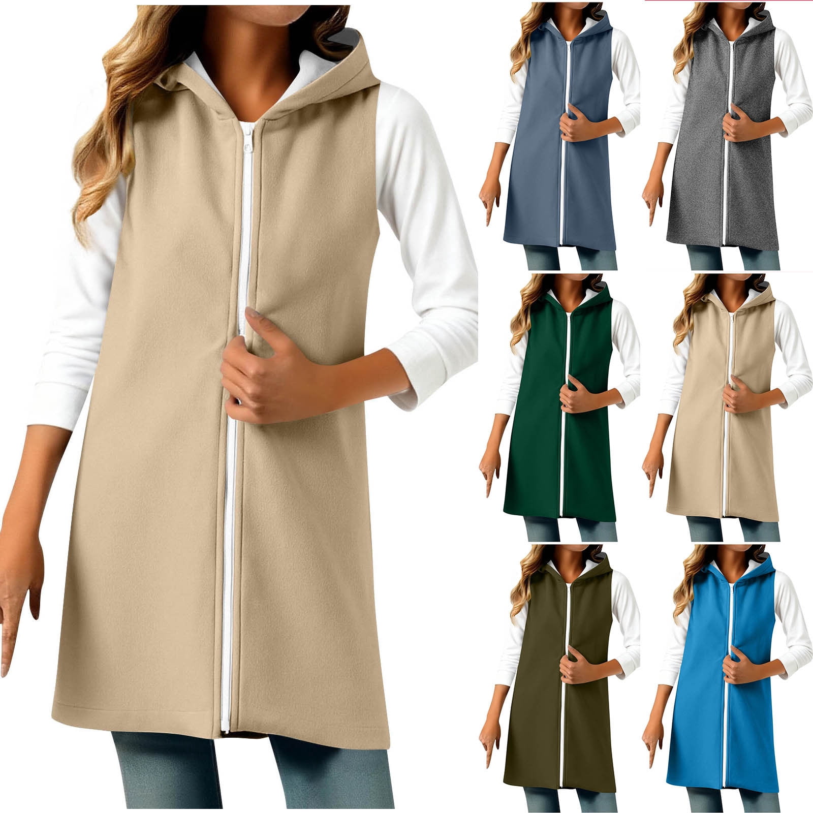 Elegant Hooded Vests For Women Images