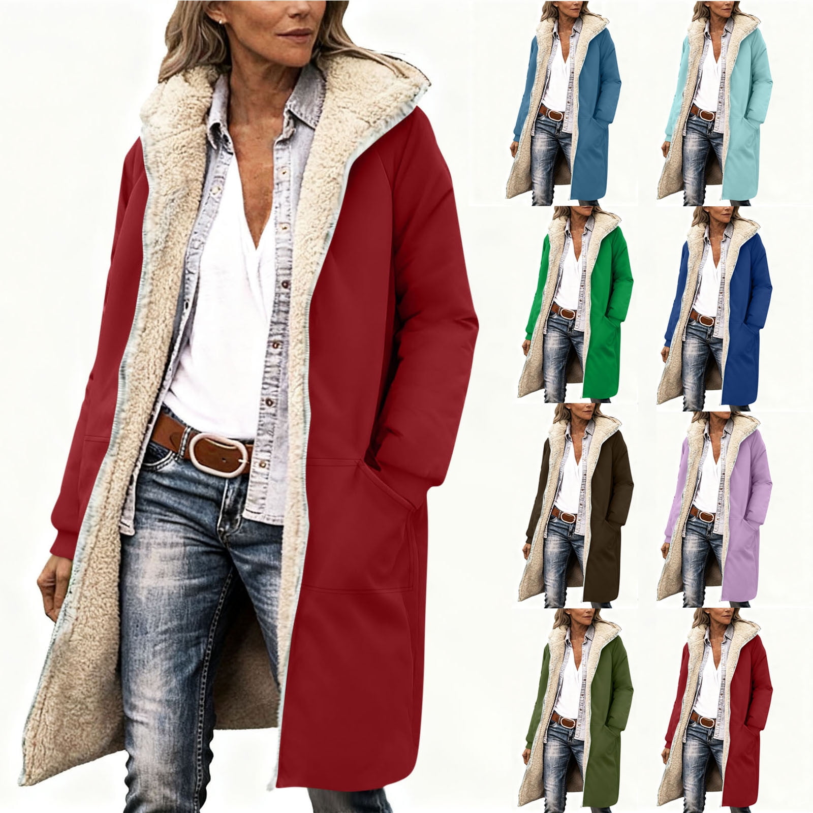 Dazajoo Women's Winter Coat Reversible Long Puffer Jacket Oversized ...