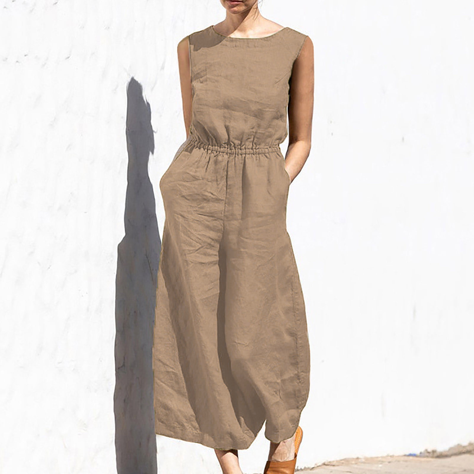 Dazajoo Womens Plus Size Jumpsuits Summer Casual One Piece Outfits ...