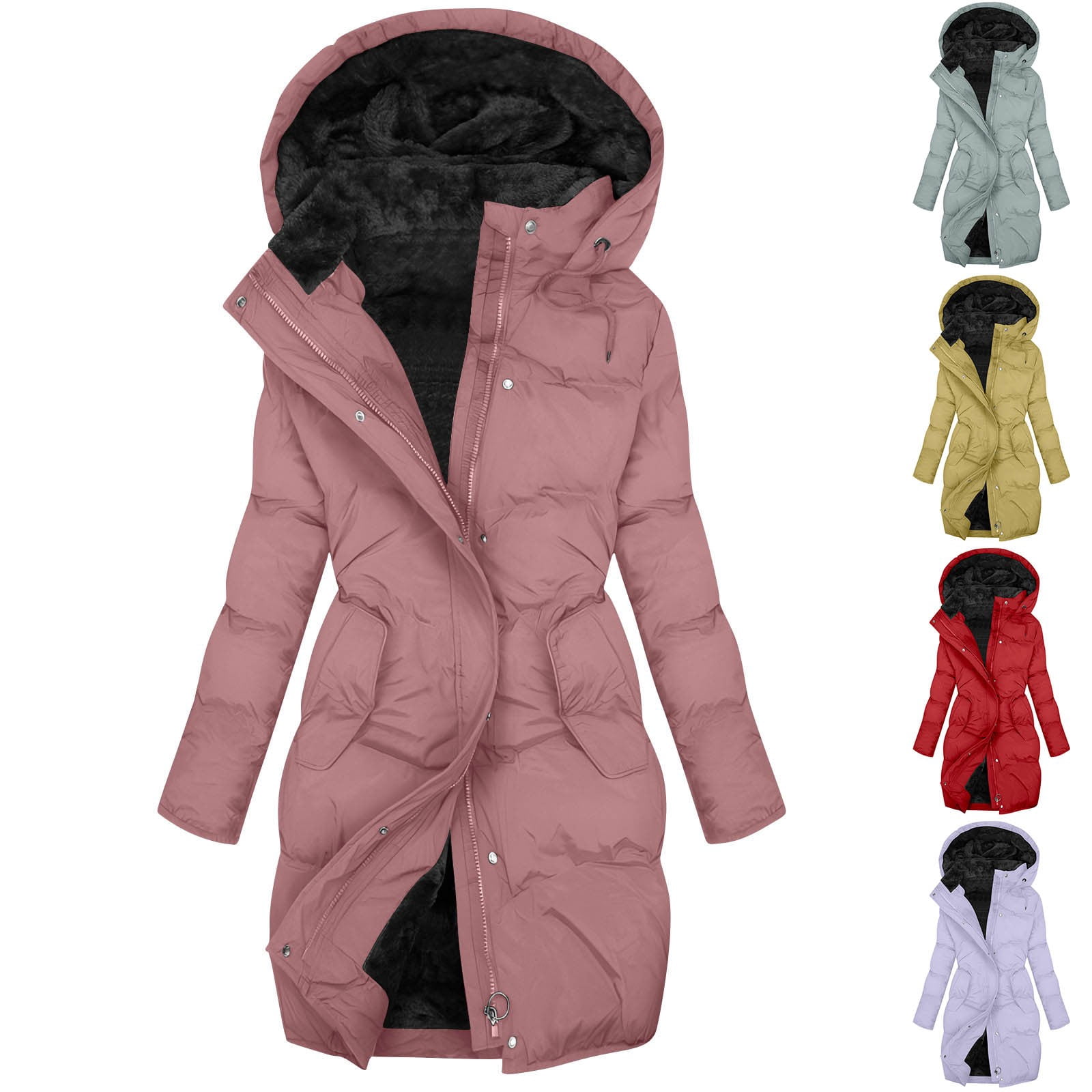Dazajoo Womens Winter Coat Heavyweight Long Length Parka Fleece ...