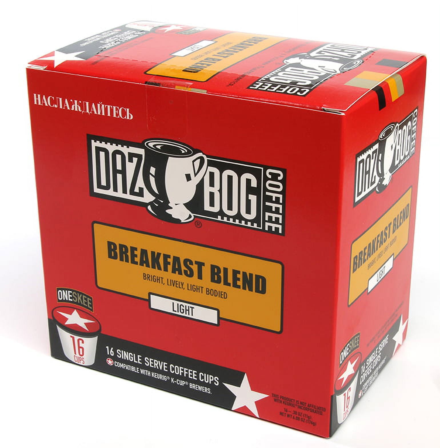 Dazbog Coffee: Breakfast Blend, Light Roast, Single Serve 16ct Pods ...