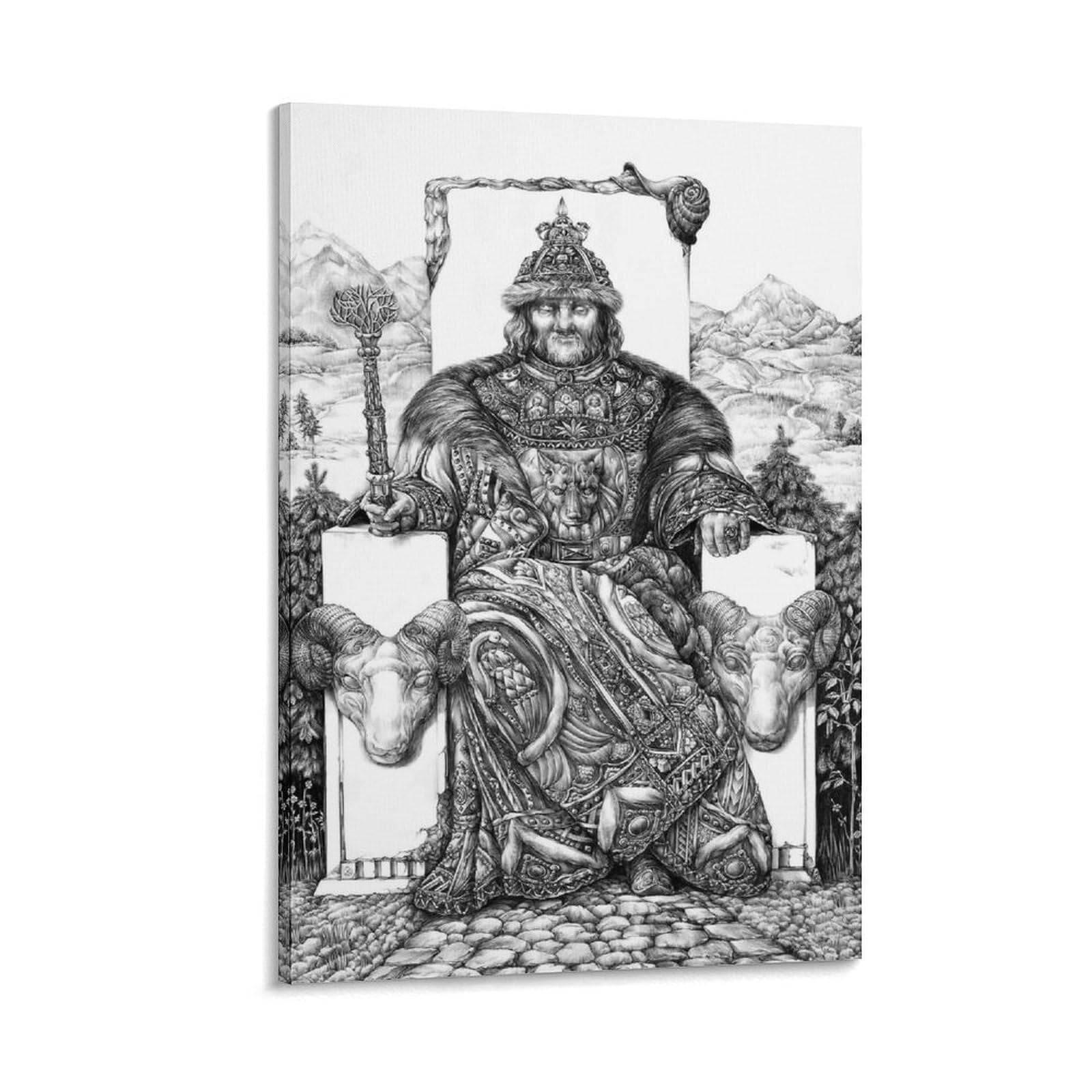 Dazdeburg in Slavic Mythology Sketch Art Vintage Black And White Poster ...