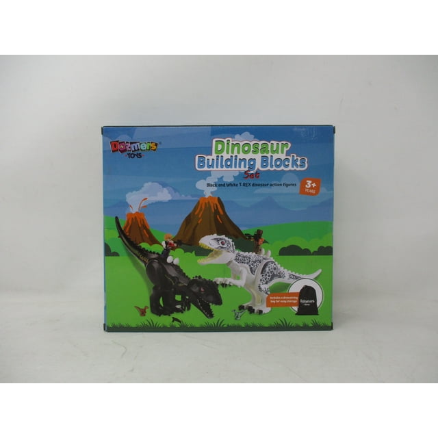 Dazmers Dinosaur Building Blocks Set of 2 Black and White T-REX ...