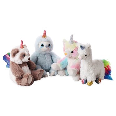 Bundaloo Plush Mini Zoo Playset - Giraffe, Elephant, Lion, Zebra ...