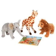 Prextex 5 Cute Little Five Inch Plush Animals: Giraffe, Tiger, Lion ...