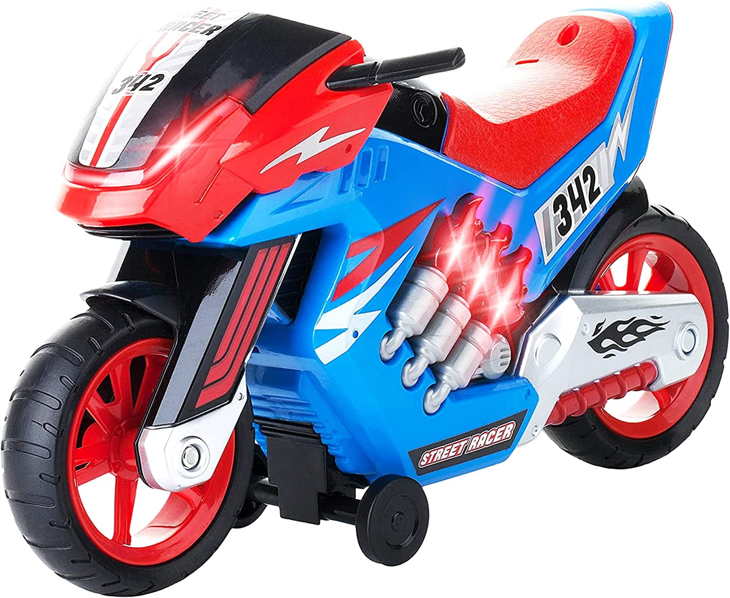 Dazmers Toys Electric Motorcycle Toy With Lights And Sounds - Wheelie ...