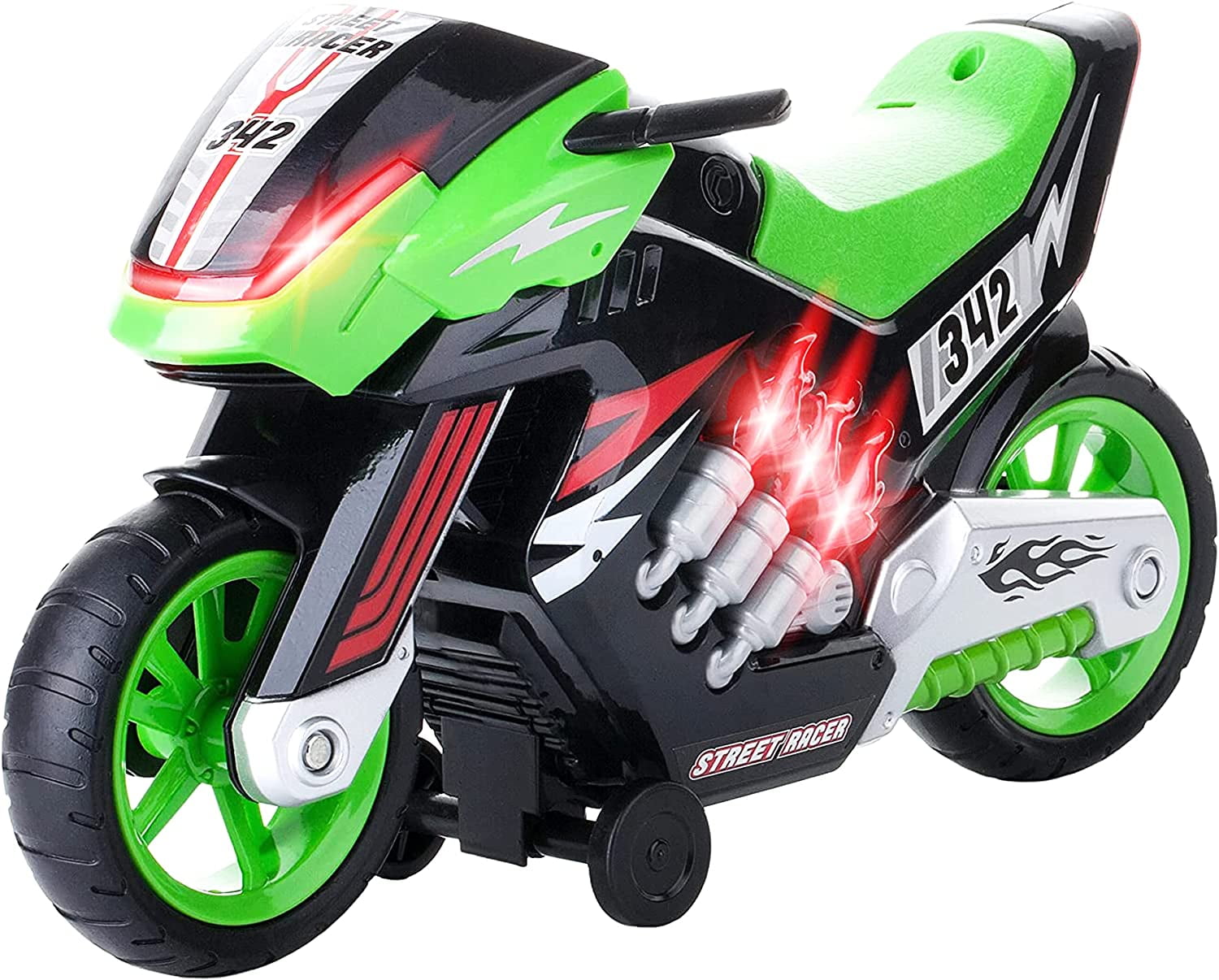 Dazmers Toys Electric Motorcycle Toy With Lights And Sounds - Wheelie ...