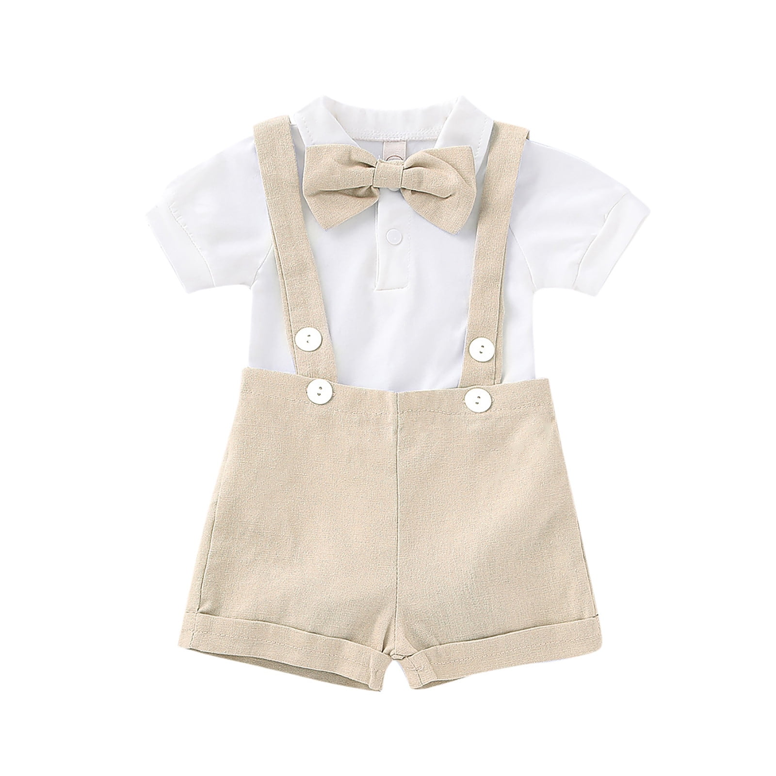 Daznico Baby Boys Formal Suit Set Short Sleeve Romper Suspenders Shorts ...