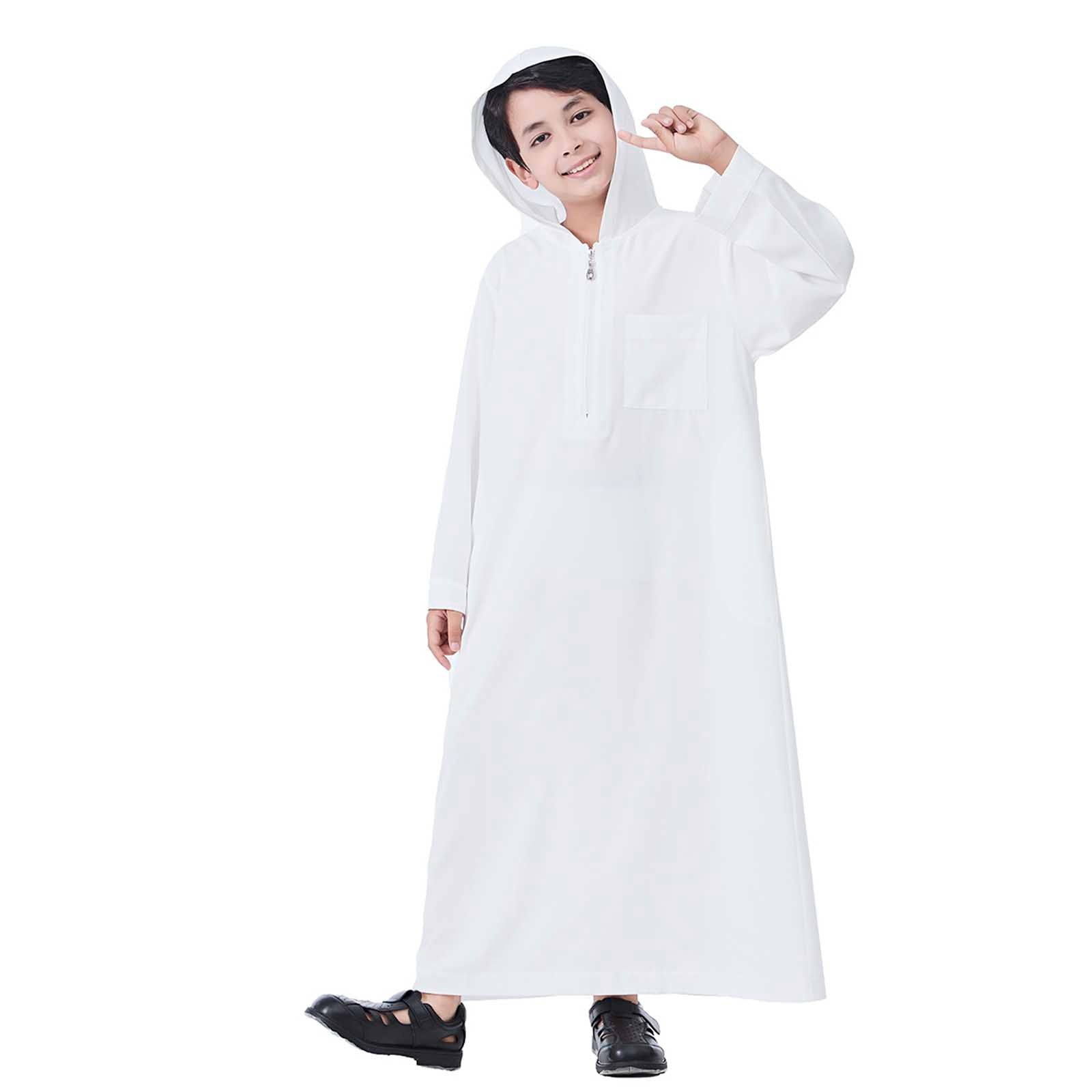 Daznico Boys' Arabic Style Embroidered Thawb Set - Ethnic Pajamas for ...