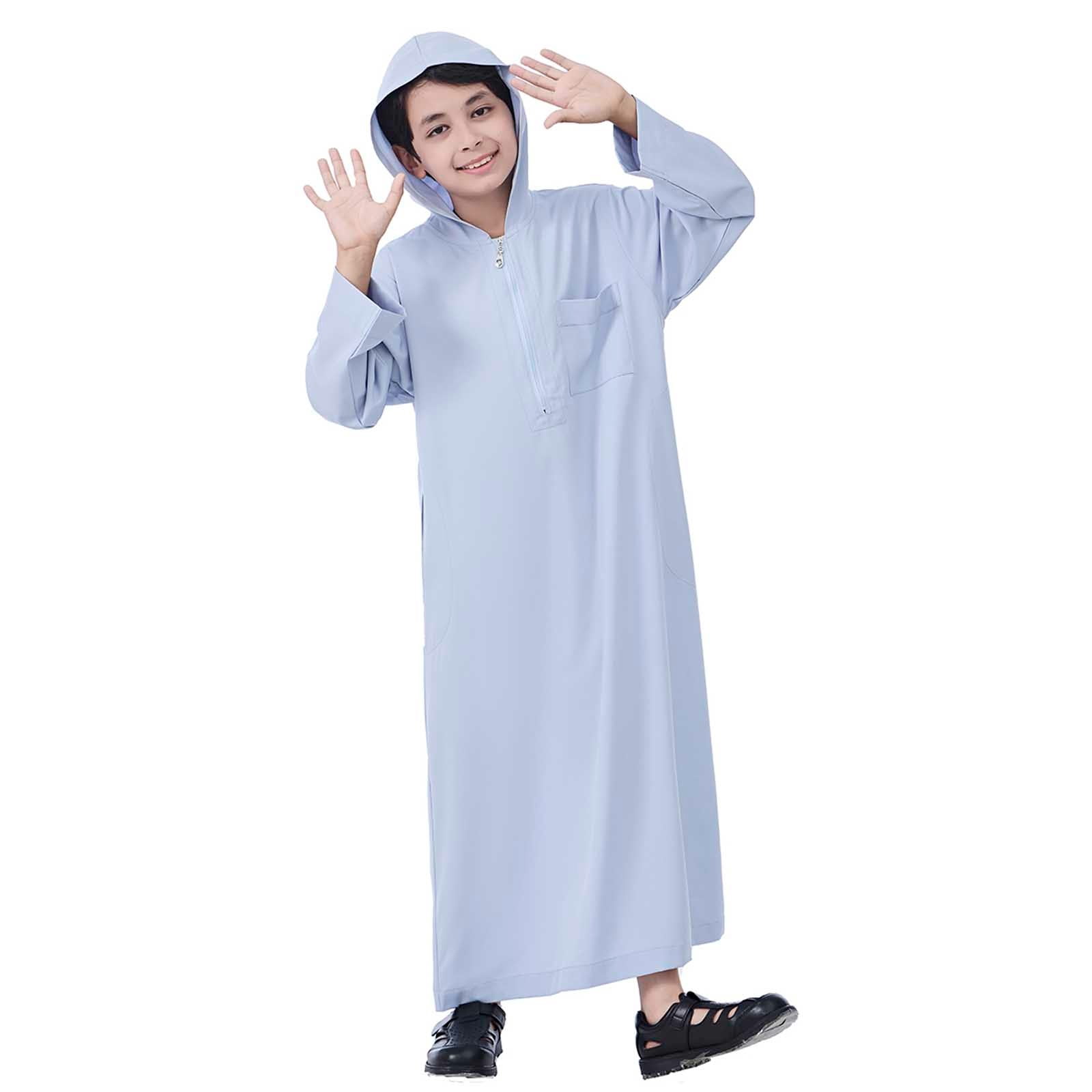 Daznico Boys' Arabic Style Embroidered Thawb Set - Ethnic Pajamas for ...