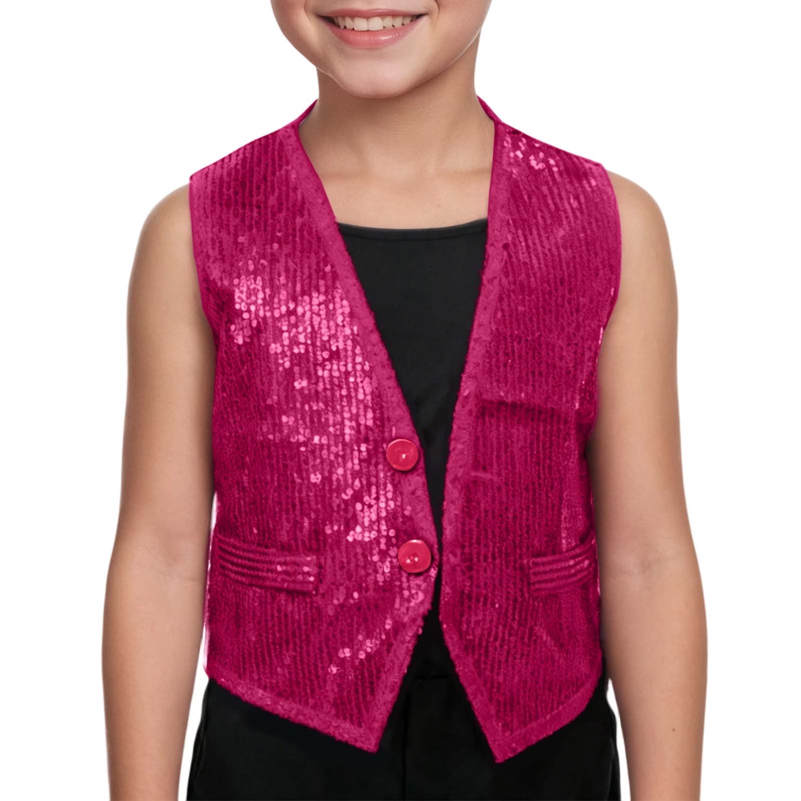 Daznico Carnival Performance Vest with Sparkling Sequins for Kids Boys ...