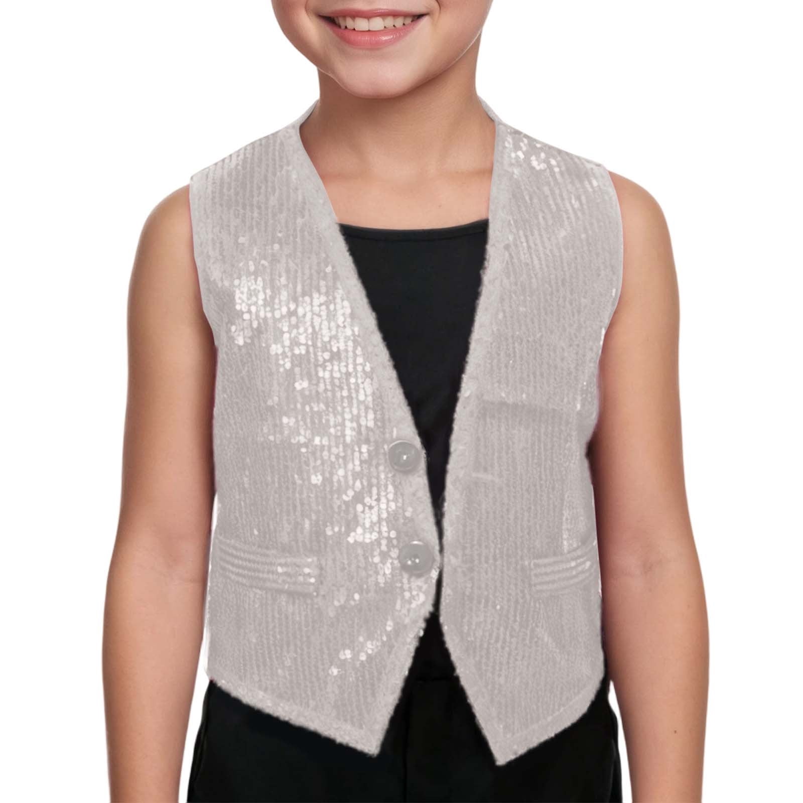 Daznico Carnival Performance Vest with Sparkling Sequins for Kids Boys ...